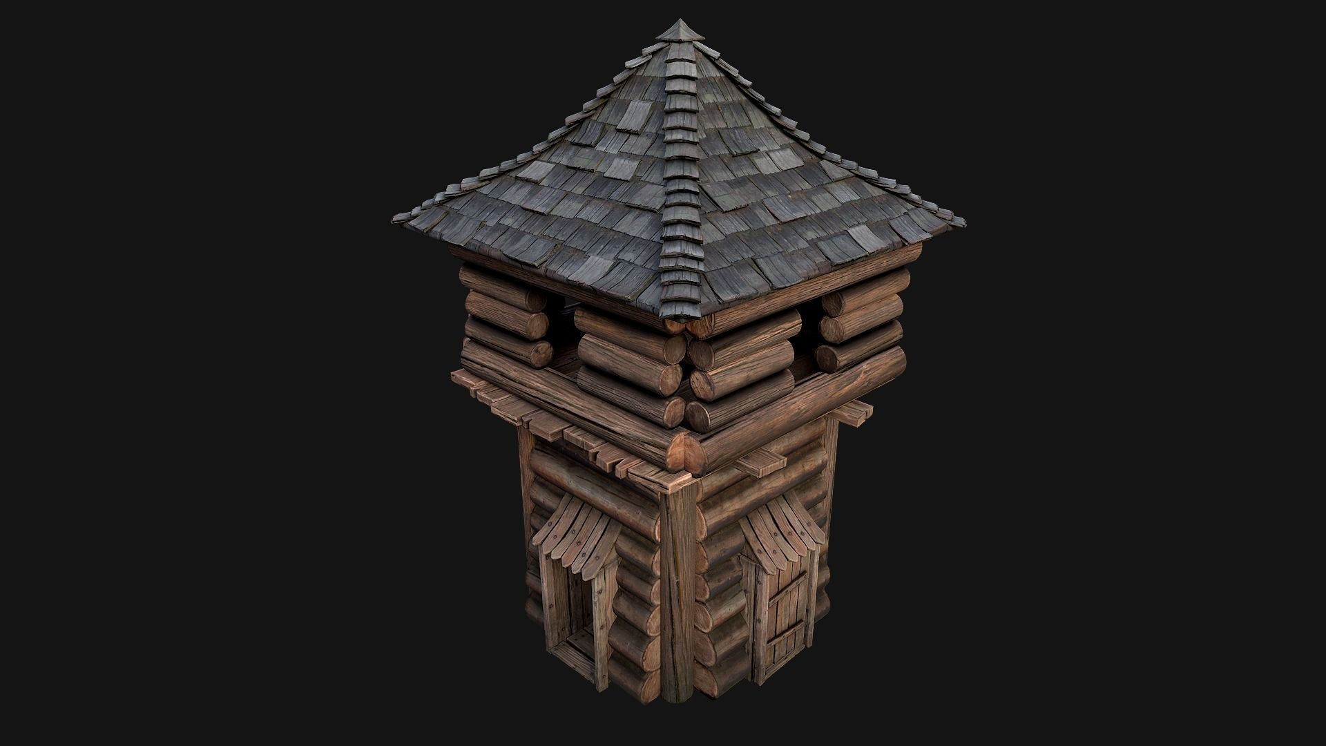 3D model Medieval Wooden Fort Castle Constructor VR / AR / low-poly ...