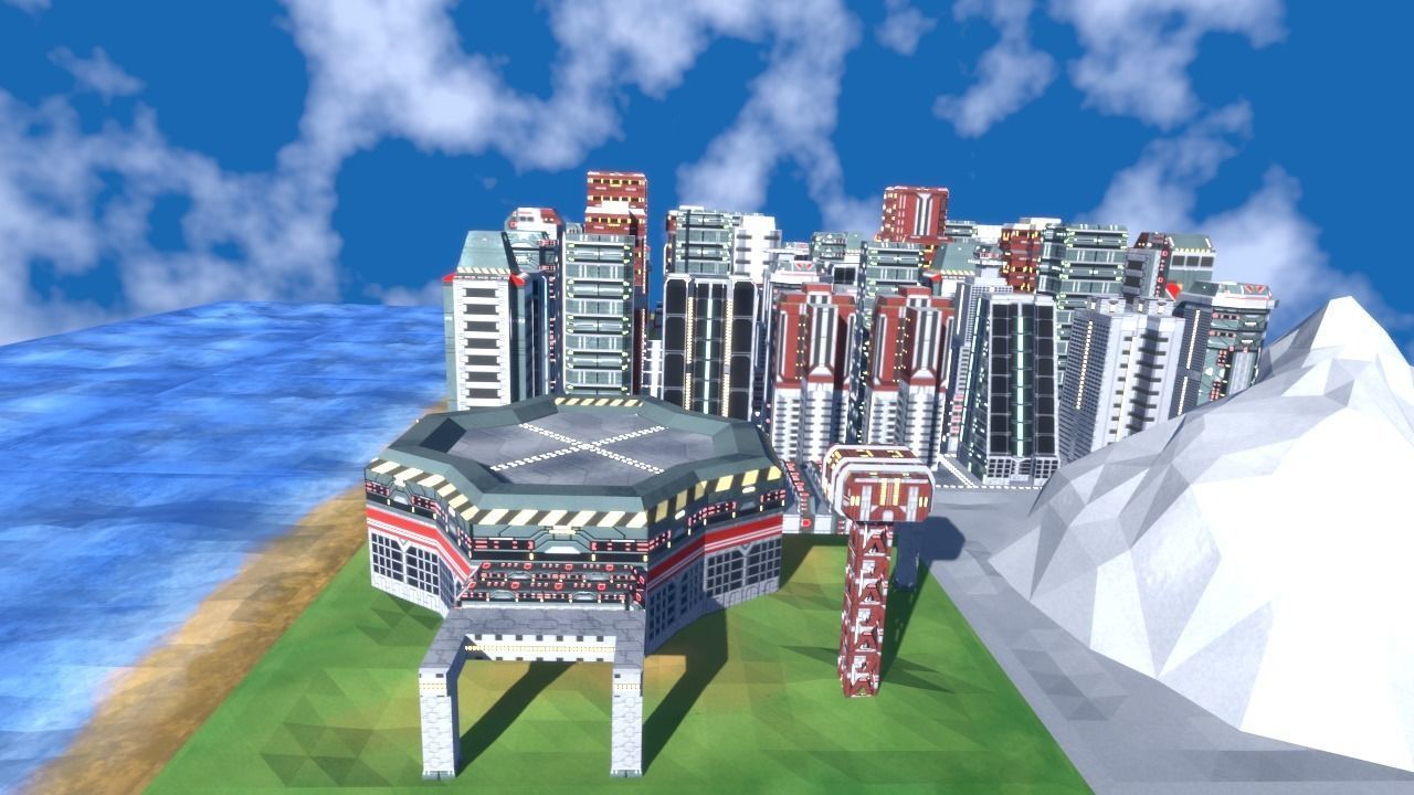 3D model Futuristic city map tiles VR / AR / low-poly | CGTrader