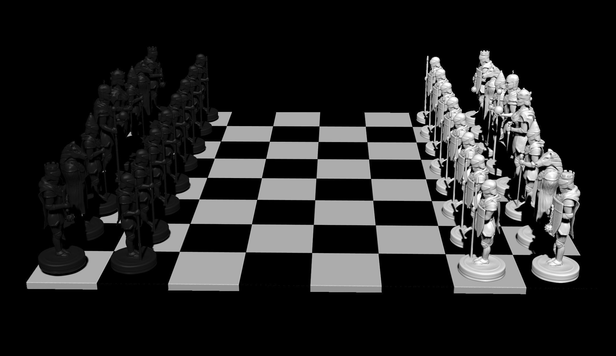 Chess Pieces free 3D model 3D printable | CGTrader