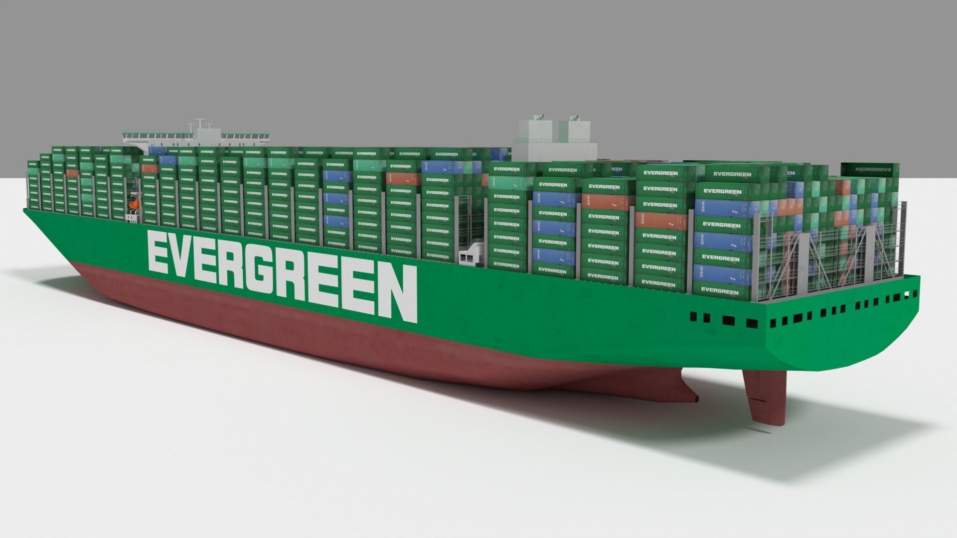 Ever ace container ship lowpoly 3D model | CGTrader