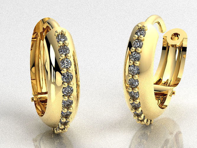 Hoop earring 3D model 3D printable | CGTrader