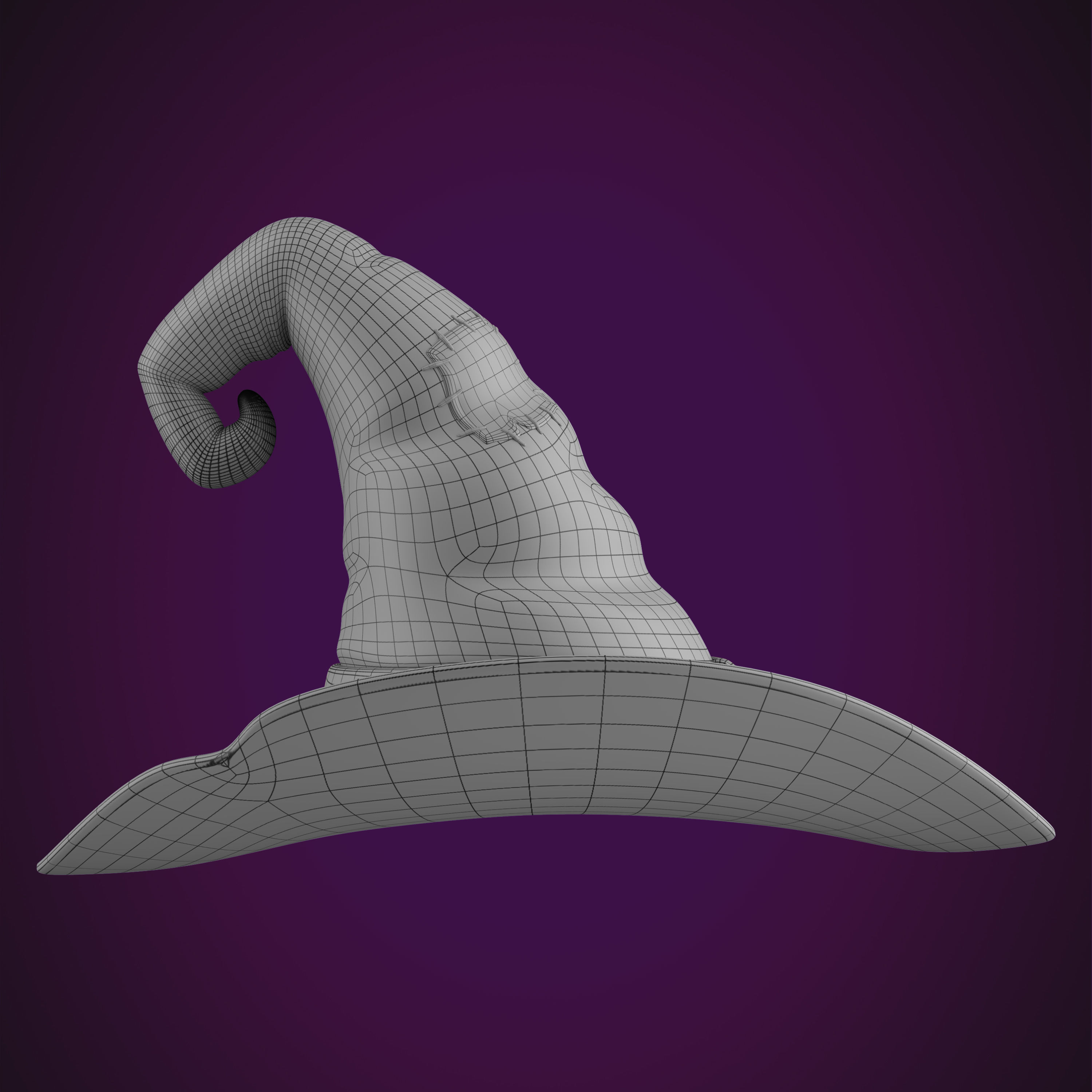Cartoon Halloween witch Hat 3D model | CGTrader