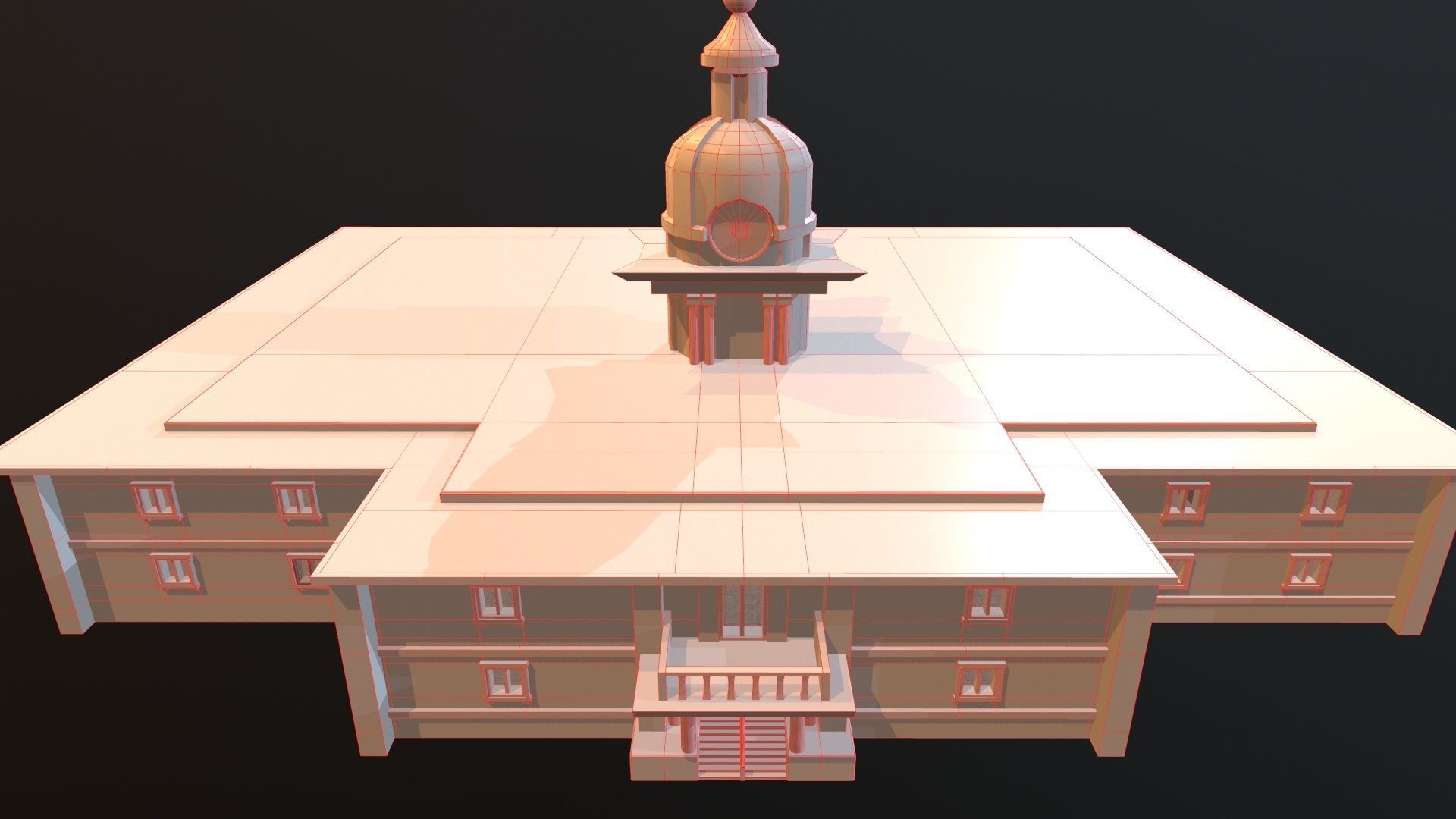 3D model abandoned courthouse V2 VR / AR / low-poly | CGTrader