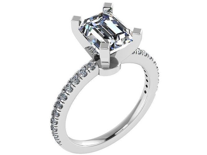 Emerald Peg Head Setting Ring 0843 3D model 3D printable | CGTrader