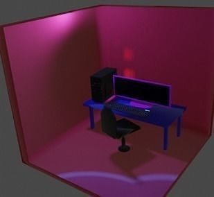 3D model red game room VR / AR / low-poly | CGTrader