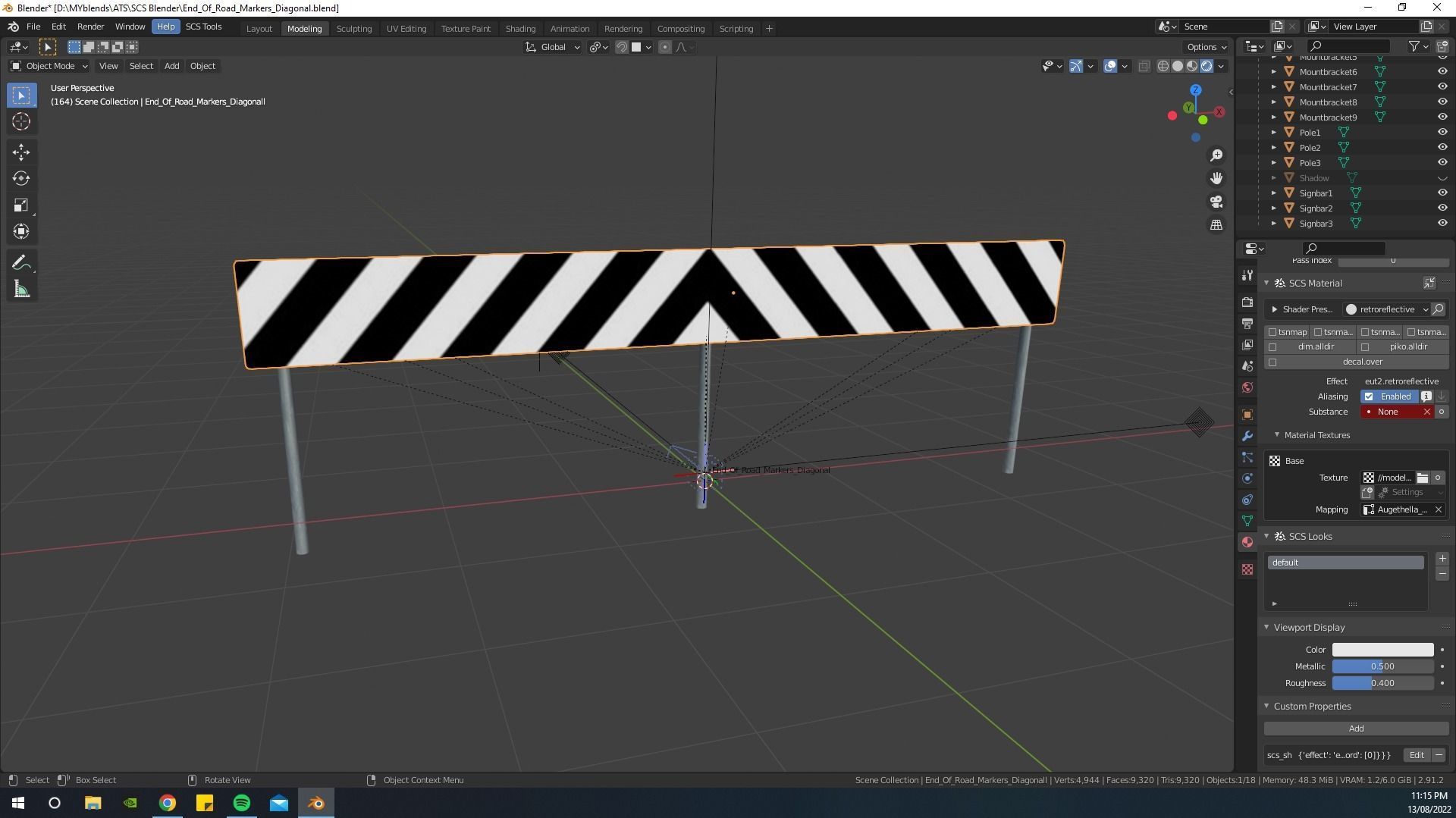 3D model Australian Road Curve And End Of Road Marker Signs VR / AR ...