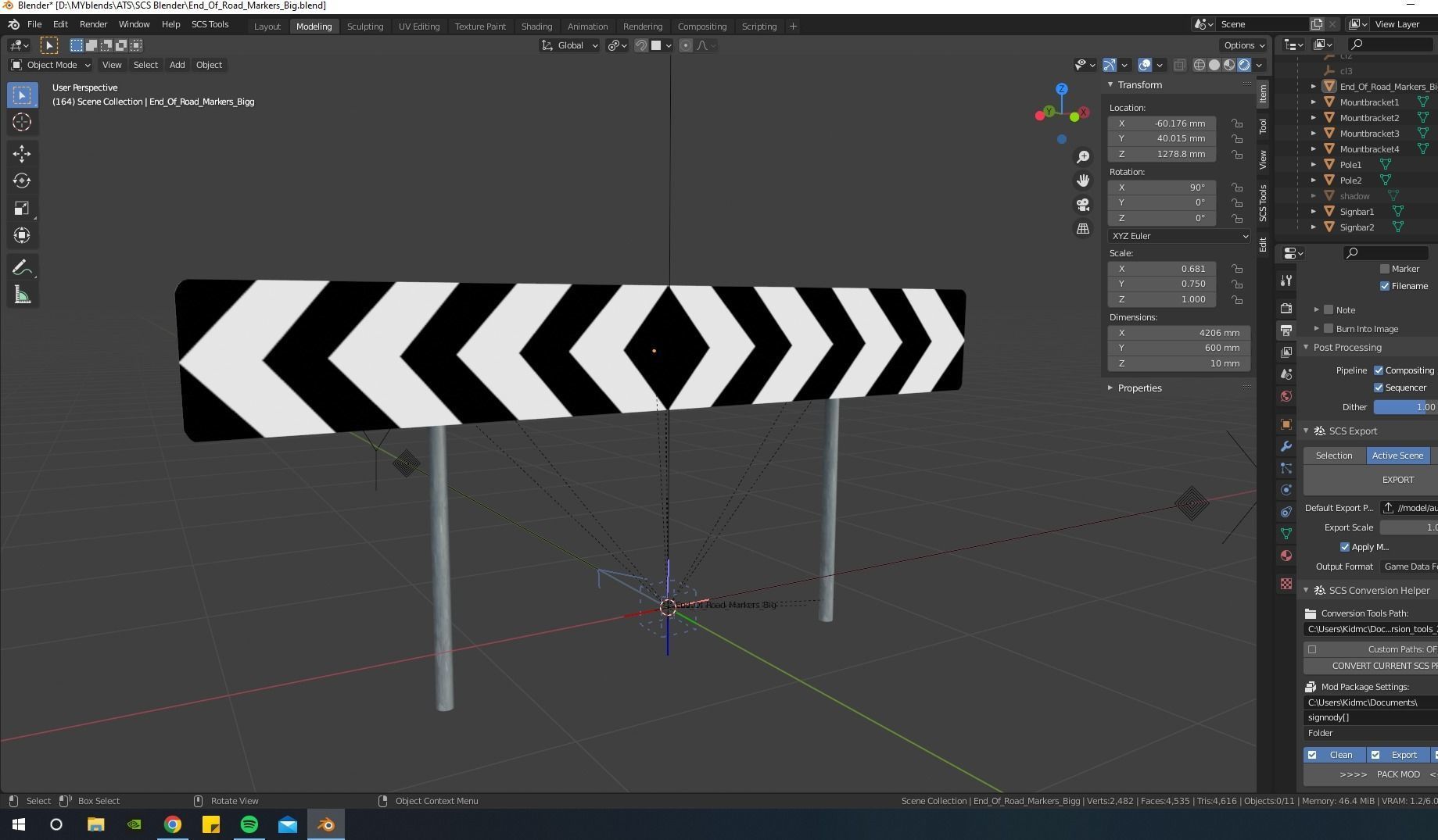 3D model Australian Road Curve And End Of Road Marker Signs VR / AR ...
