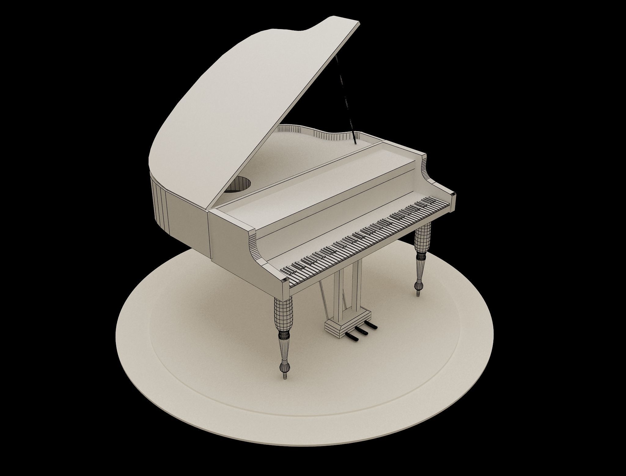 luxury piano music 3D model | CGTrader