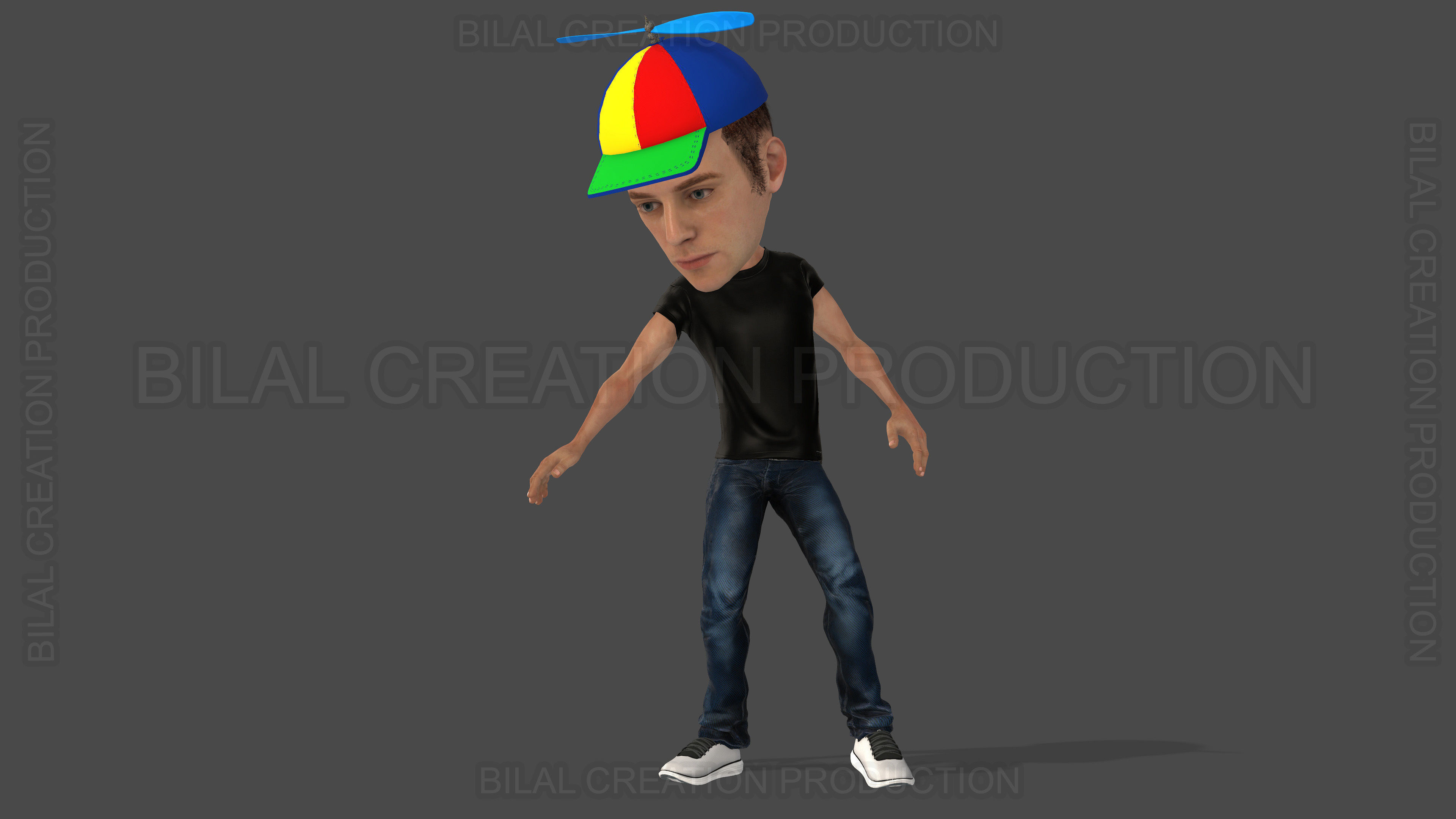 BOBBLE HEAD MAN WITH MOTIONS 3D model animated rigged | CGTrader