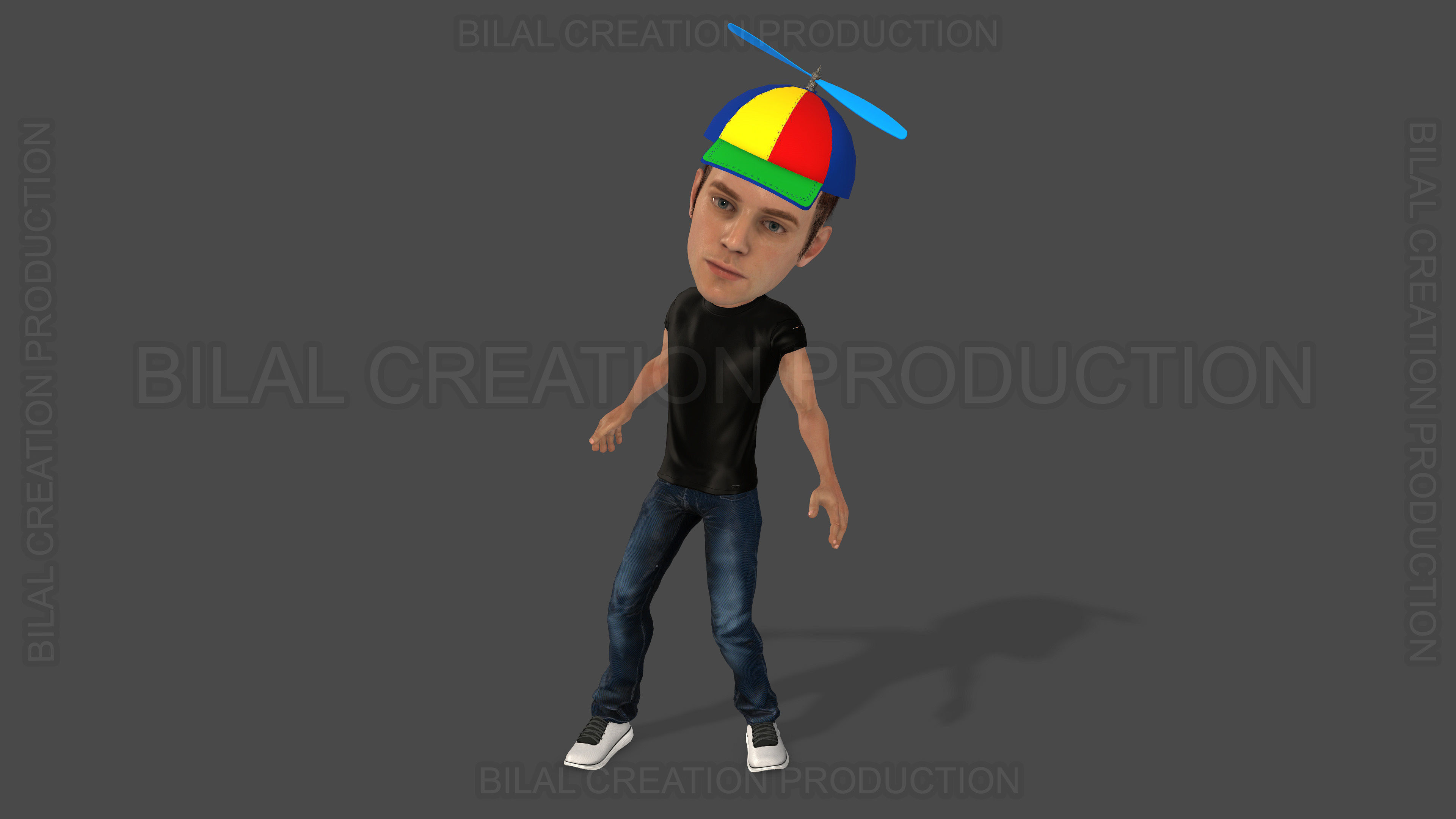 BOBBLE HEAD MAN WITH MOTIONS 3D model animated rigged | CGTrader