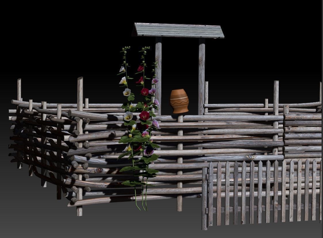 3D model Wooden Fence VR / AR / low-poly | CGTrader