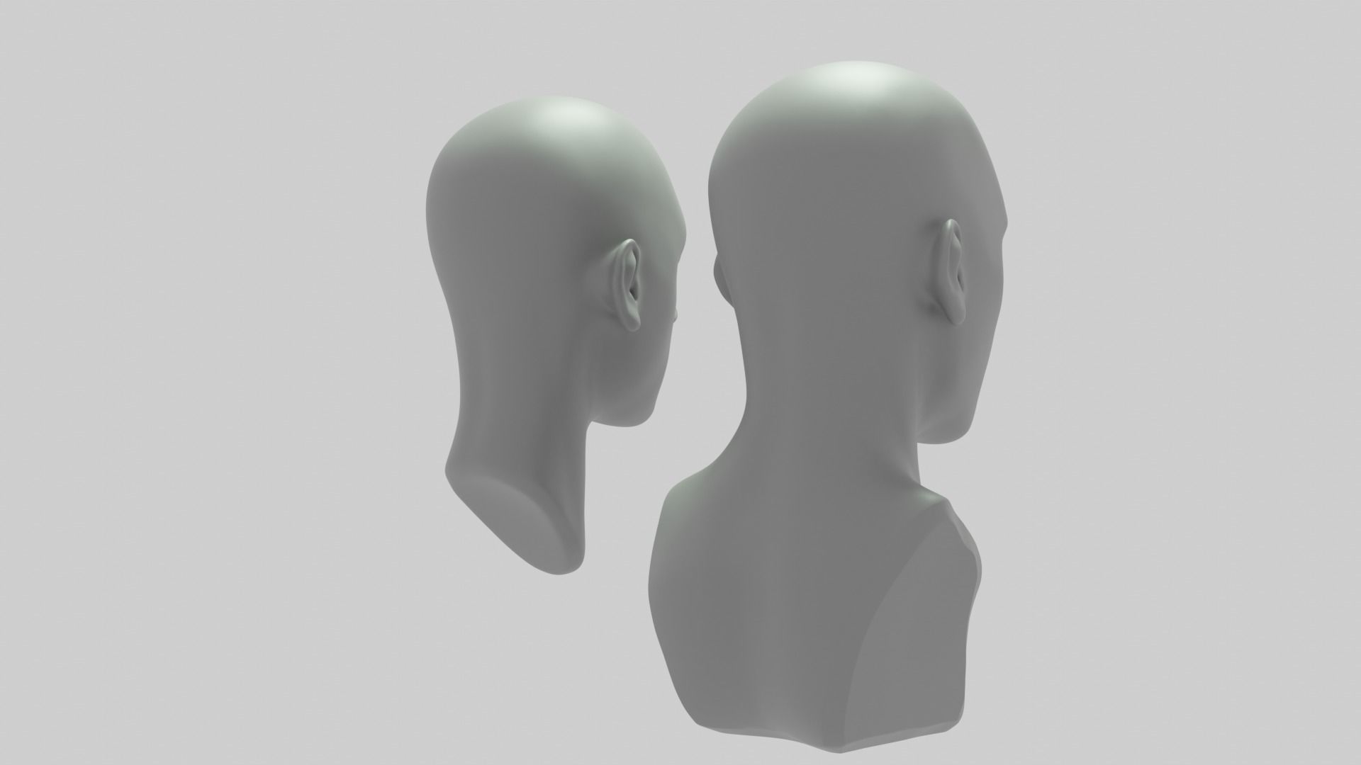 Male Female head free 3D model | CGTrader