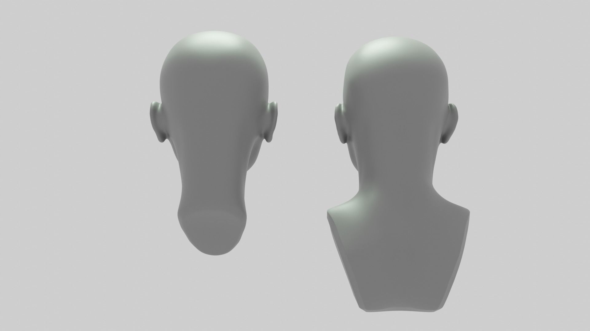 Male Female head free 3D model | CGTrader