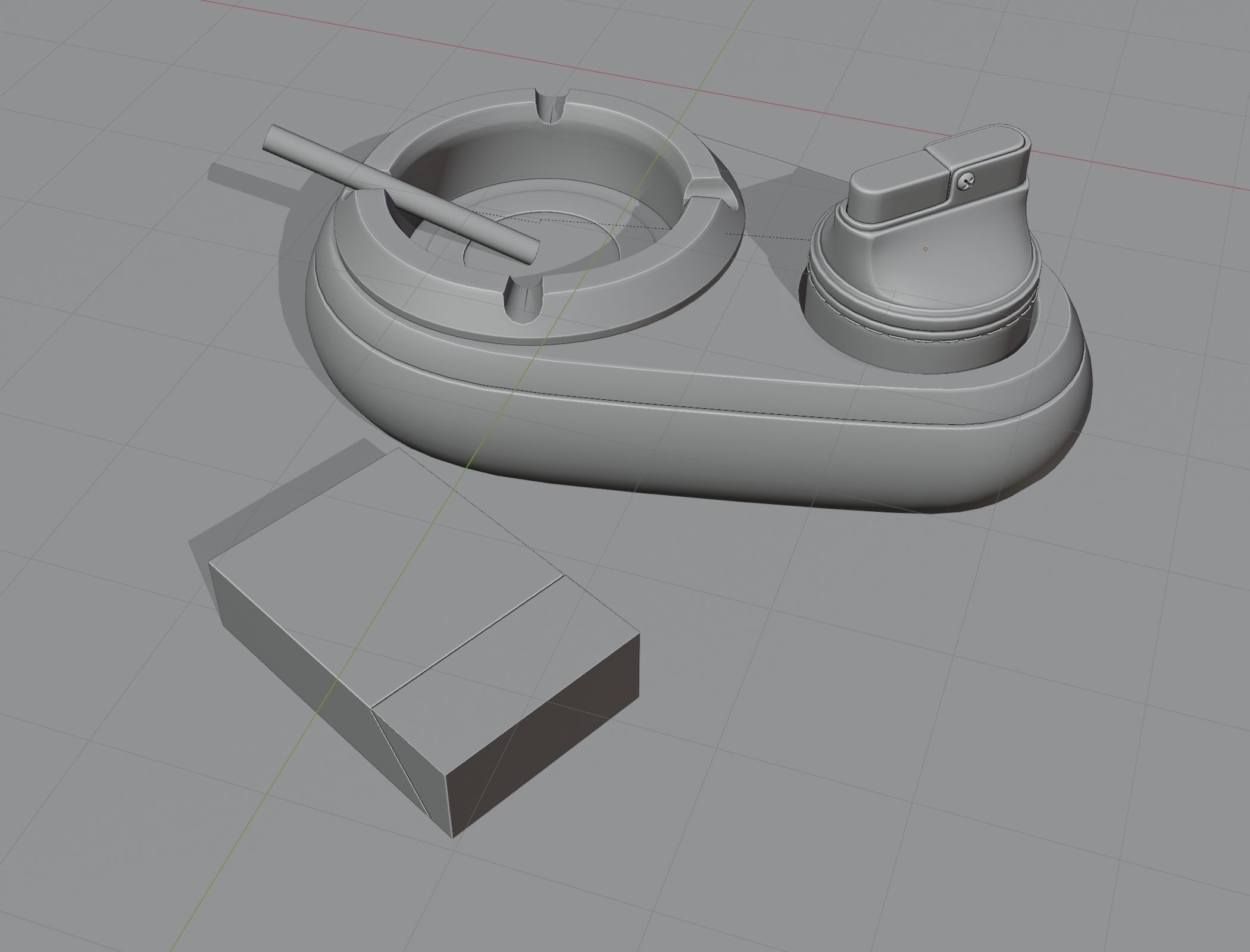 Ashtray with a lighter on a stand free 3D model | CGTrader