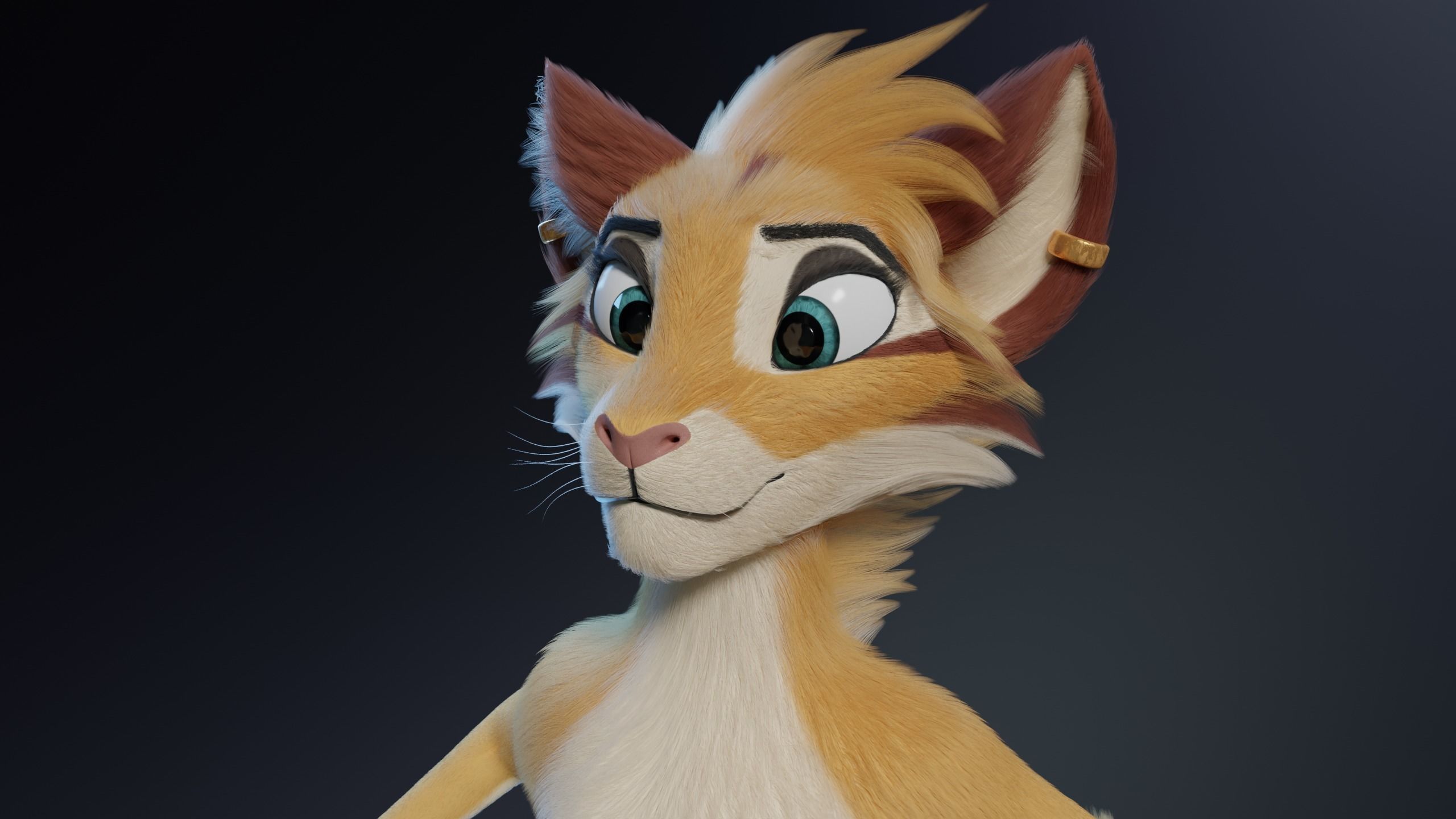 Aurora Anthro Cat 3D model rigged | CGTrader