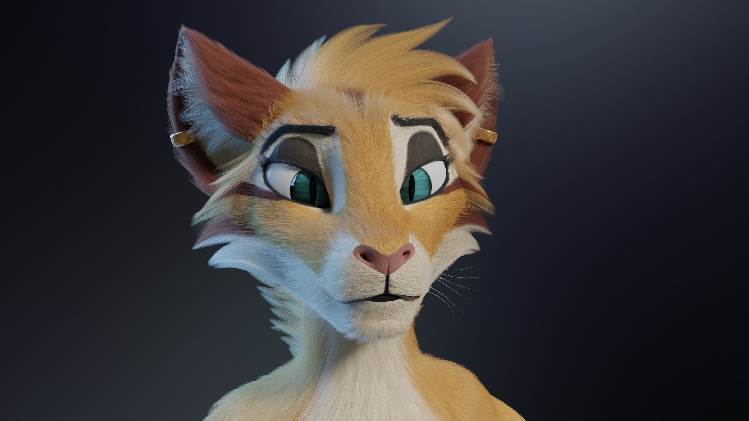 Aurora Anthro Cat 3D model rigged | CGTrader