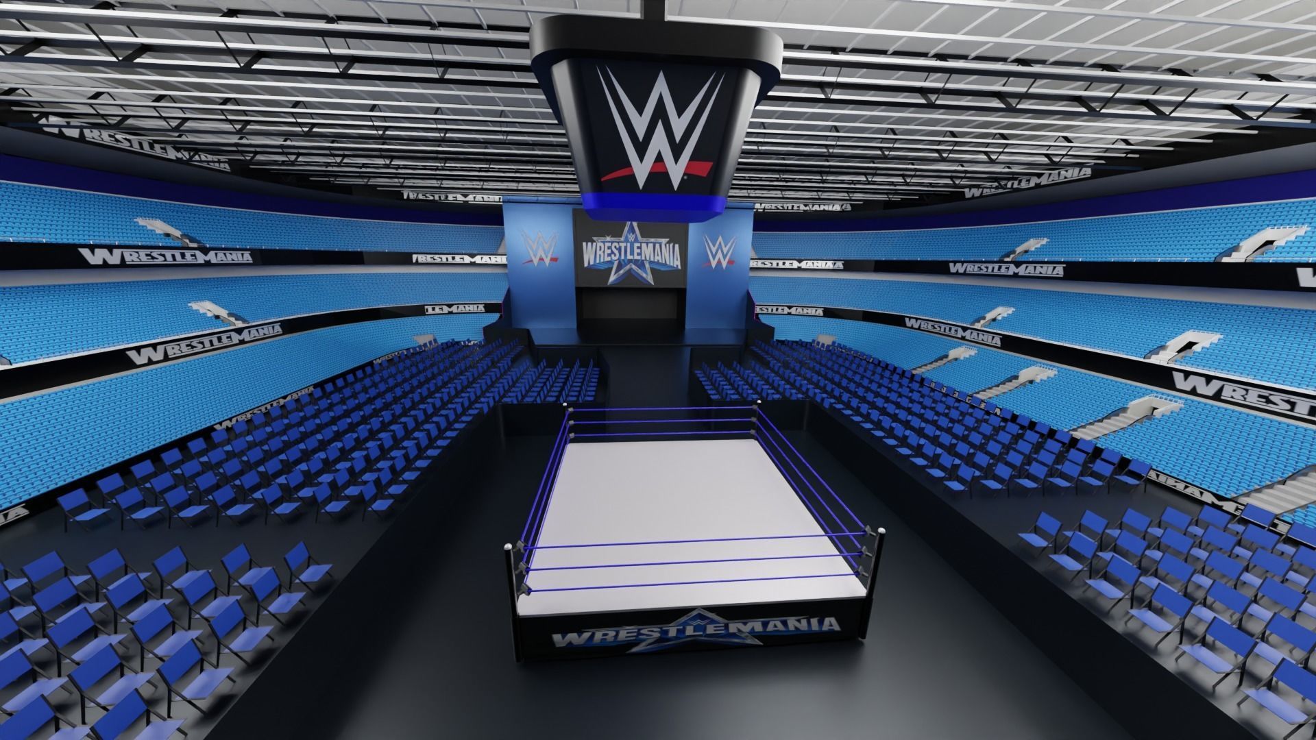 3D model WWE Wrestlemania Arena VR / AR / low-poly | CGTrader