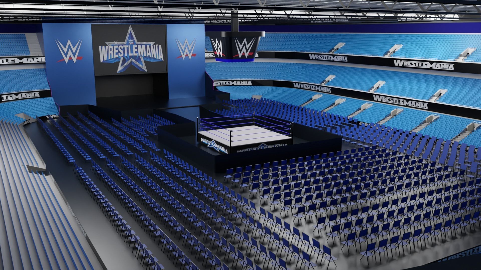 3D model WWE Wrestlemania Arena VR / AR / low-poly | CGTrader