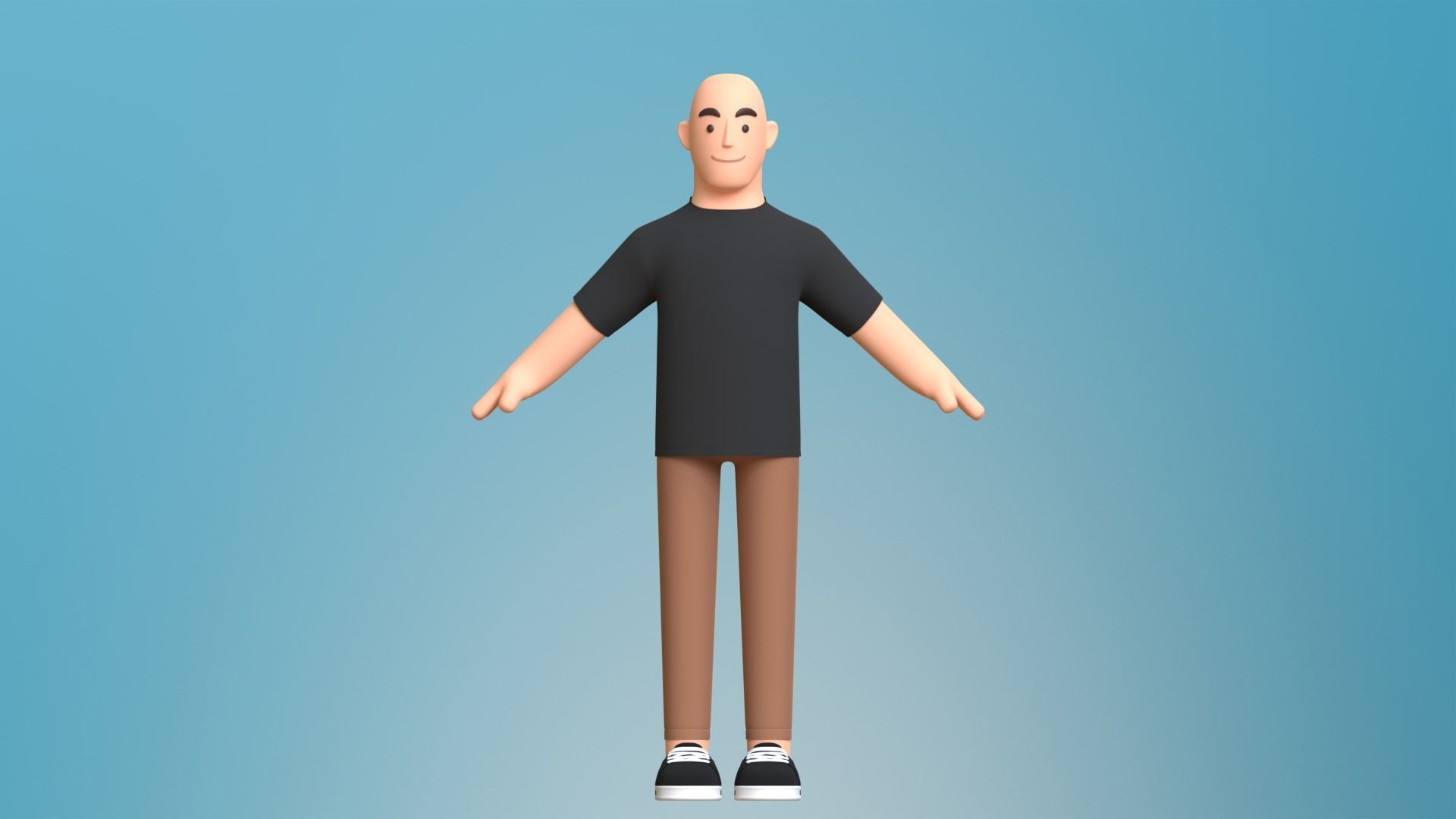 Minimal Man Cartoon Character 3D model rigged | CGTrader