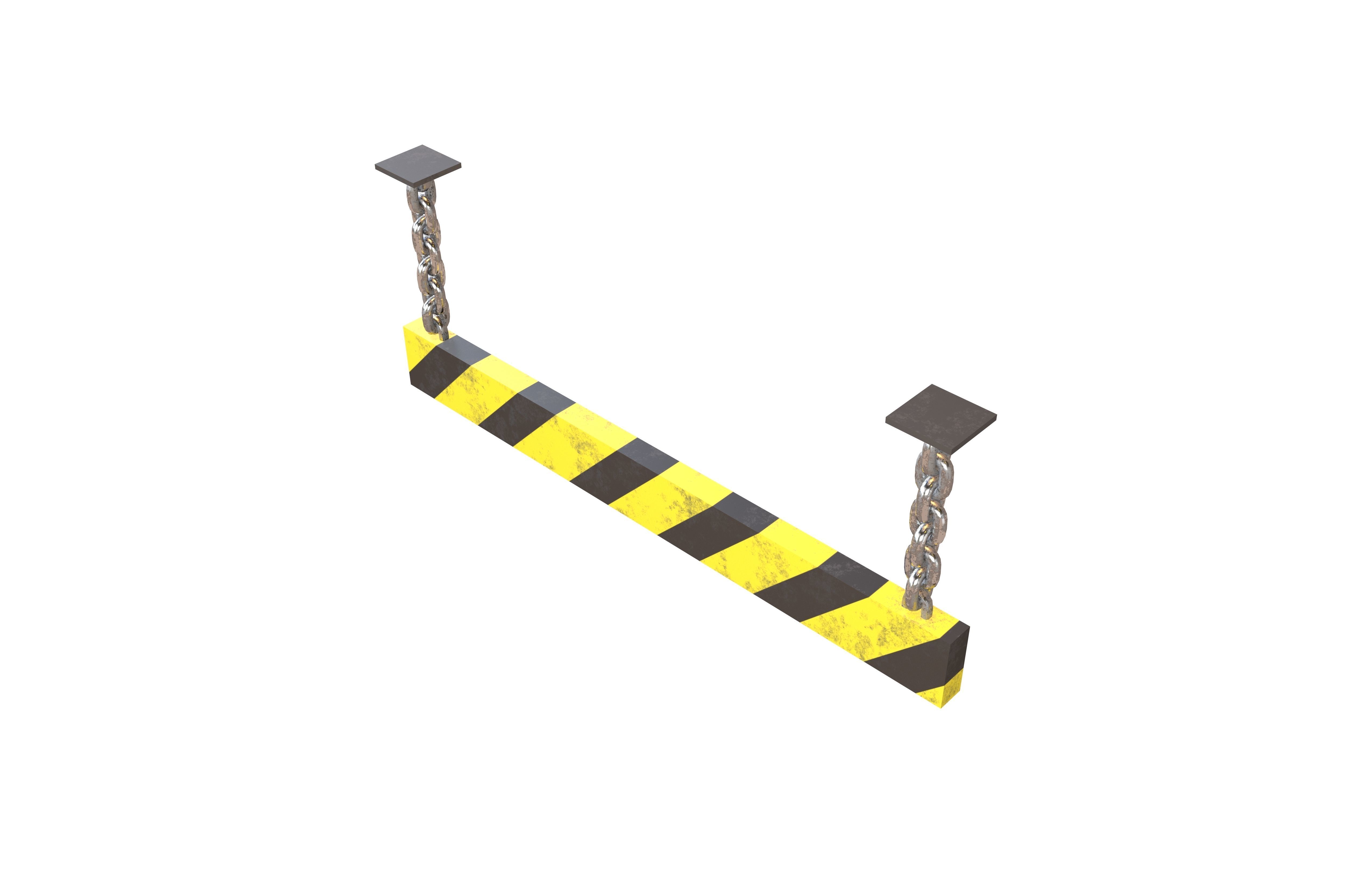 3D model Danger Sign Barriers v1 004 VR / AR / low-poly | CGTrader