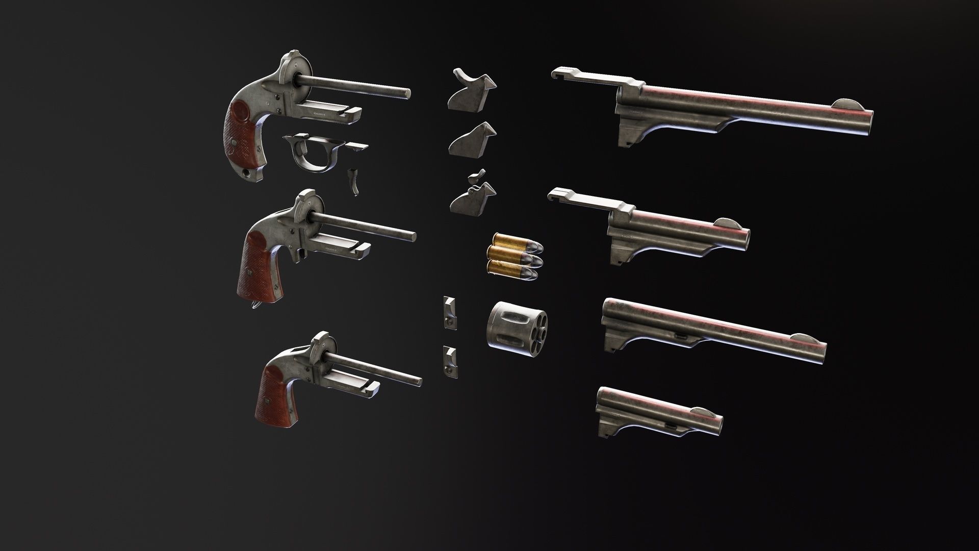 3D model Merwin Hulbert Revolver VR / AR / low-poly | CGTrader