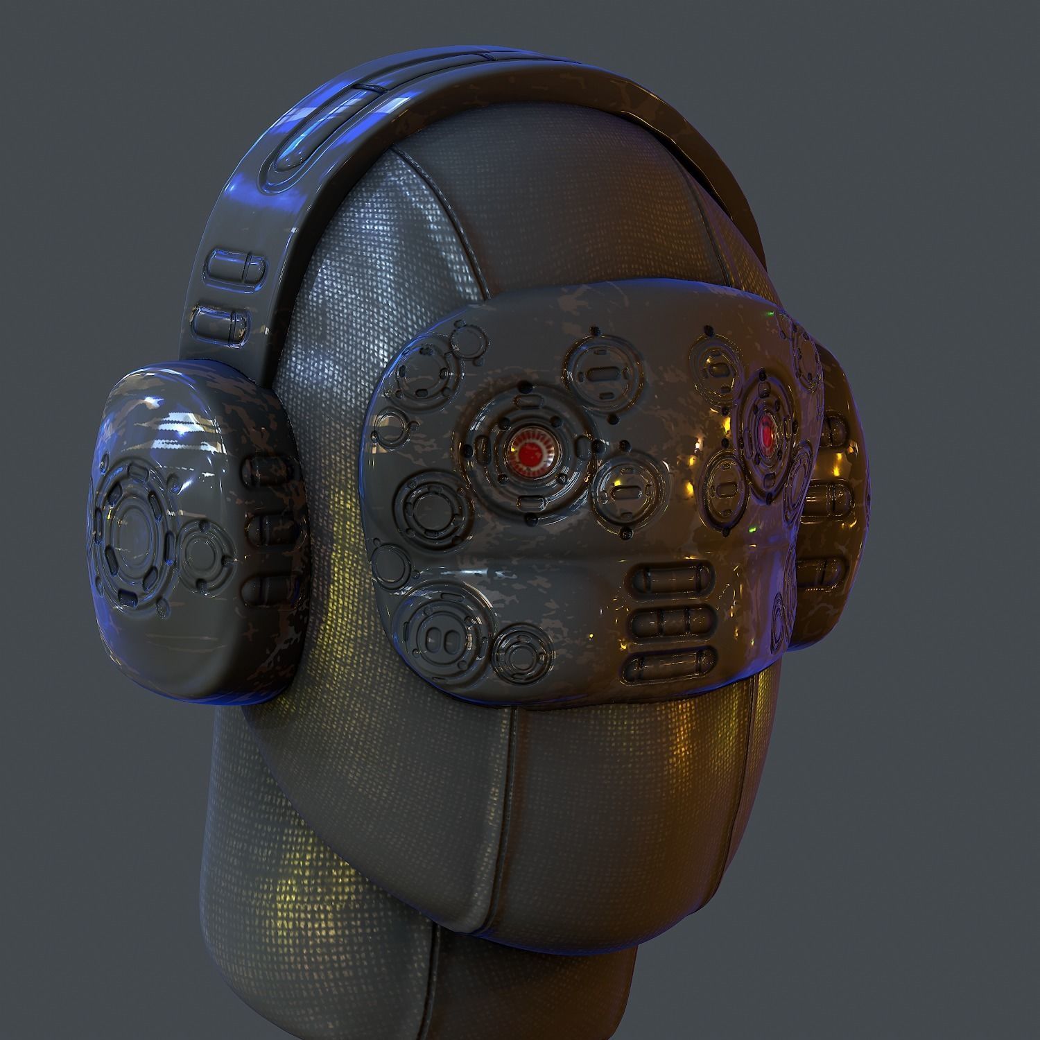 3D model Gas mask helmet scifi Low-poly character art game space VR ...