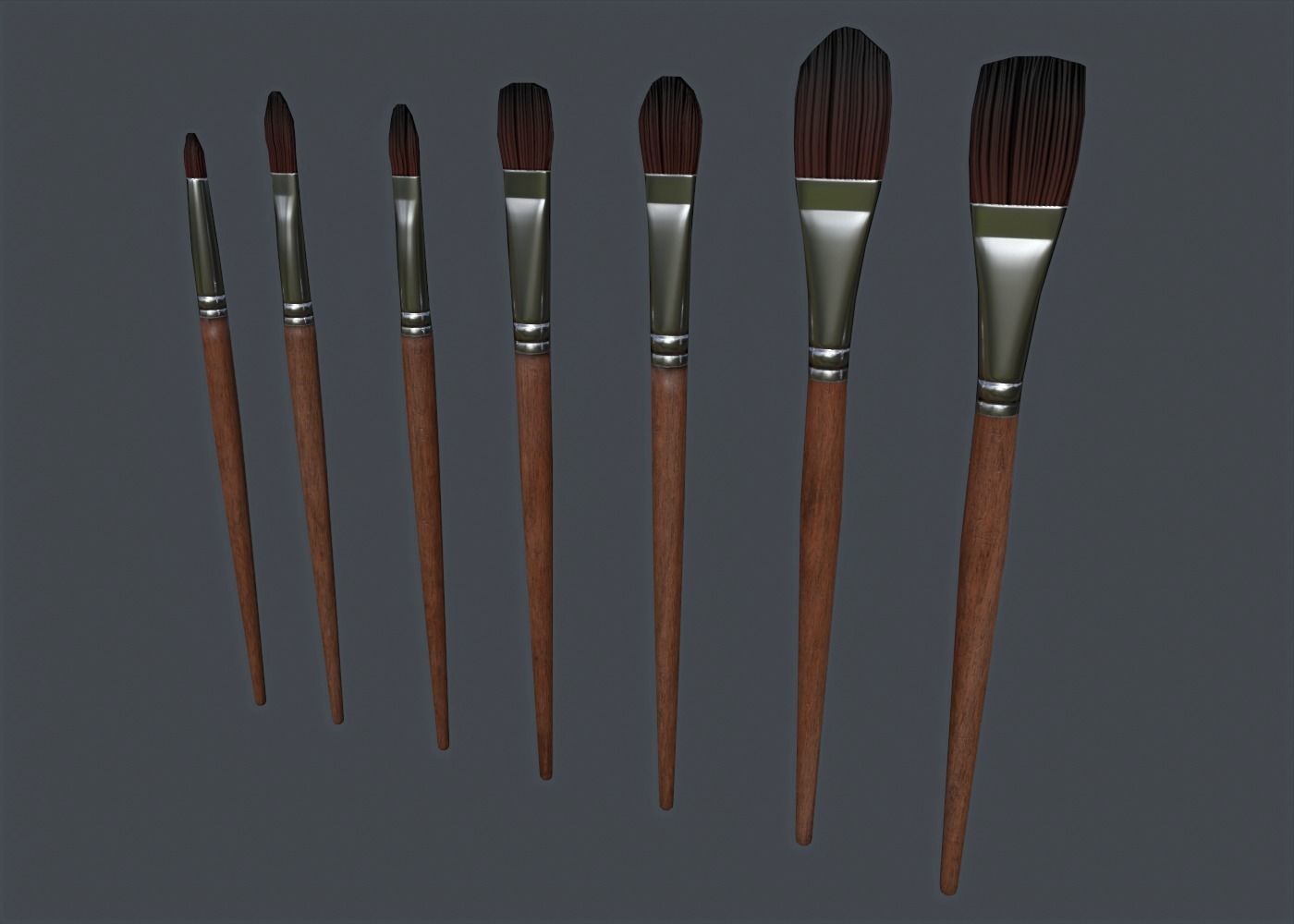 3D model Pbr Paint Brushes VR / AR / low-poly | CGTrader