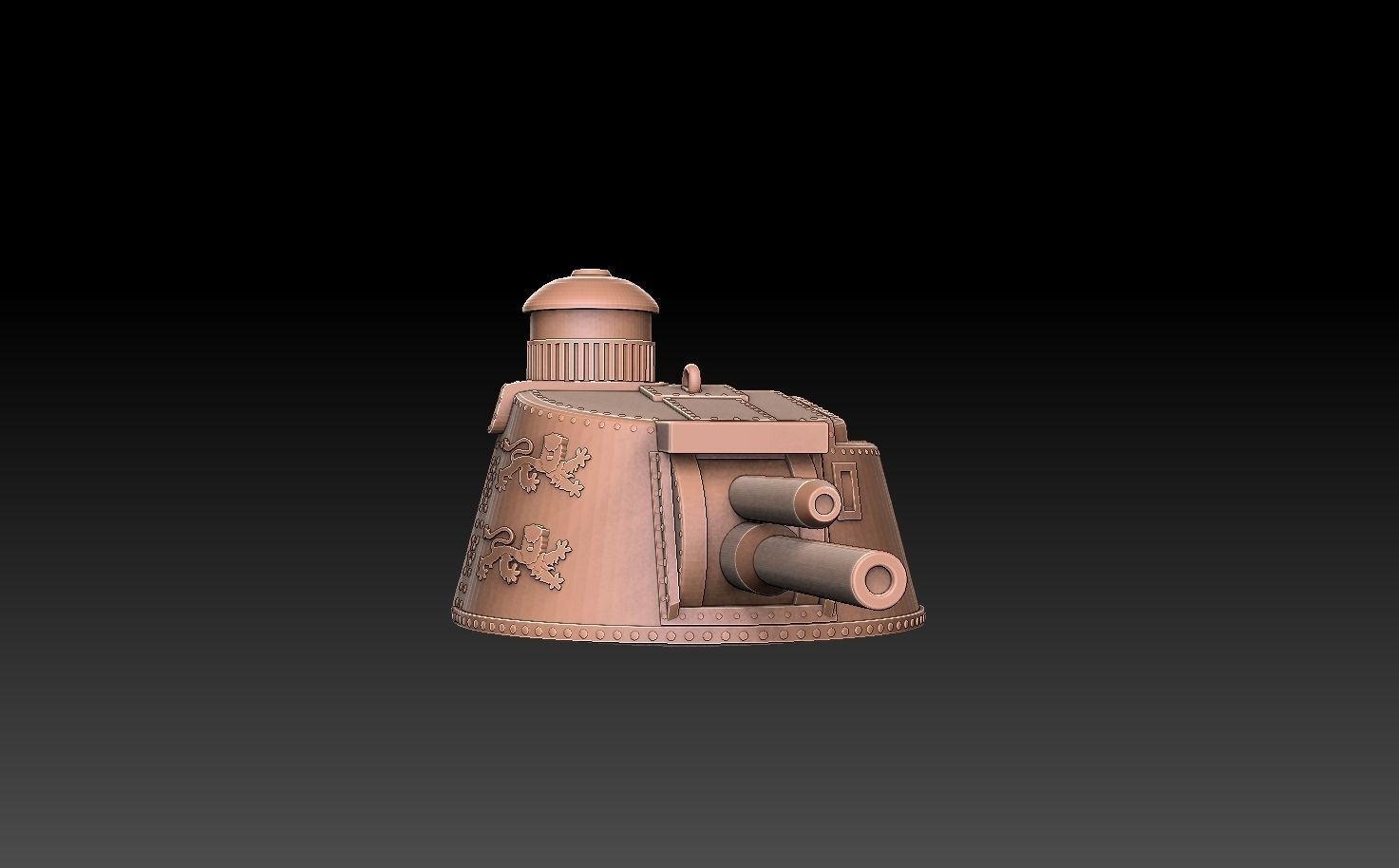 Char 2C Tank Turret 3D model 3D printable | CGTrader