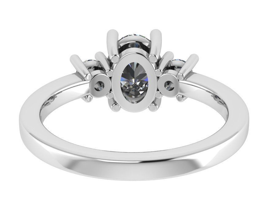 Oval Diamond Basket Setting Ring 0892 3D model 3D printable | CGTrader