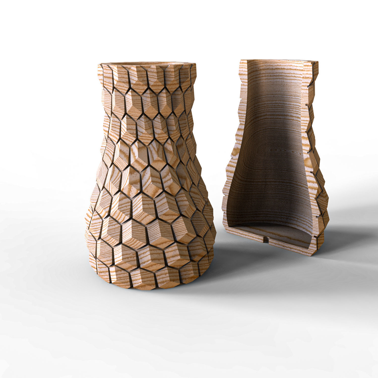 Stretched honeycomb vase 3D model 3D printable | CGTrader