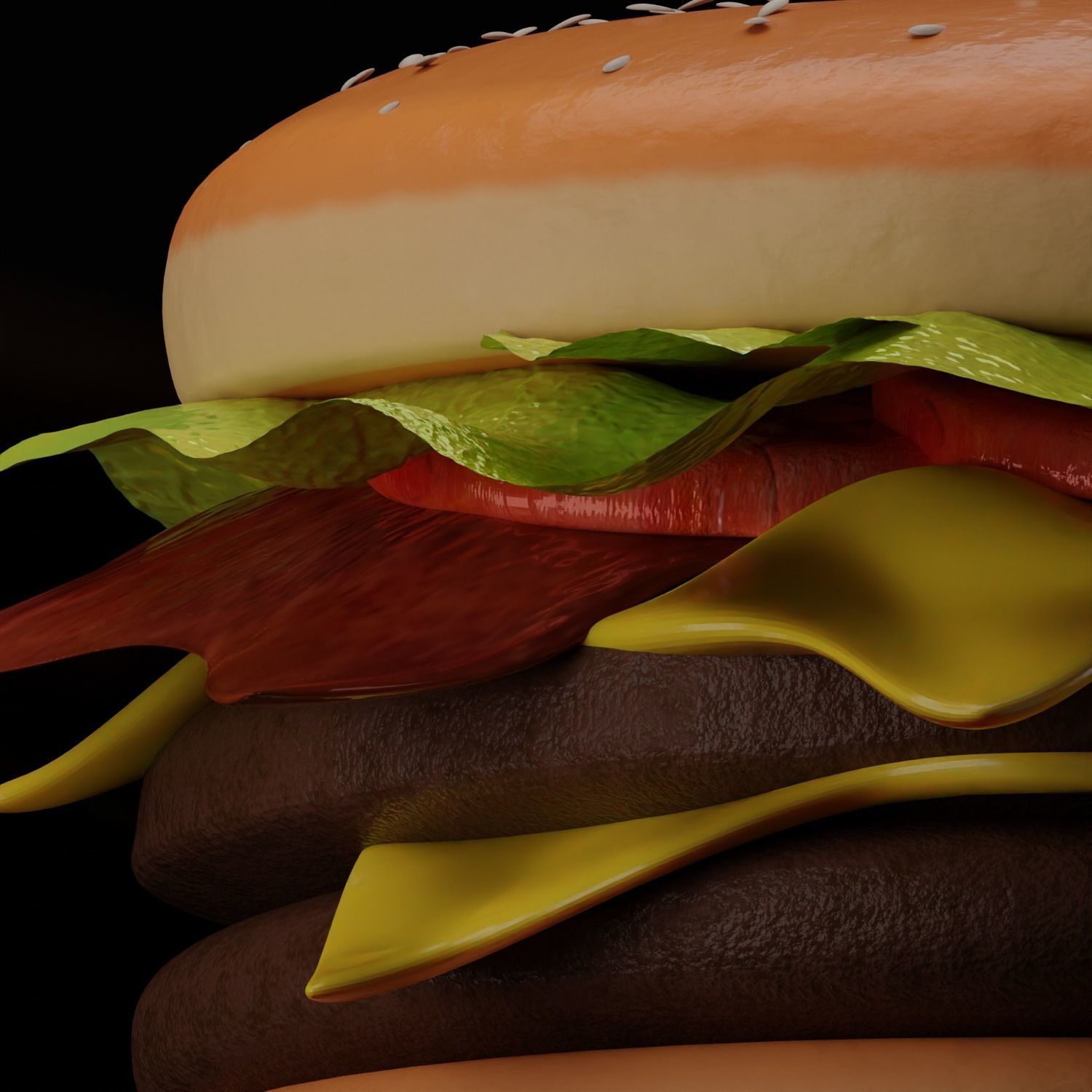 Double Cheese burger 3D model 3D model | CGTrader