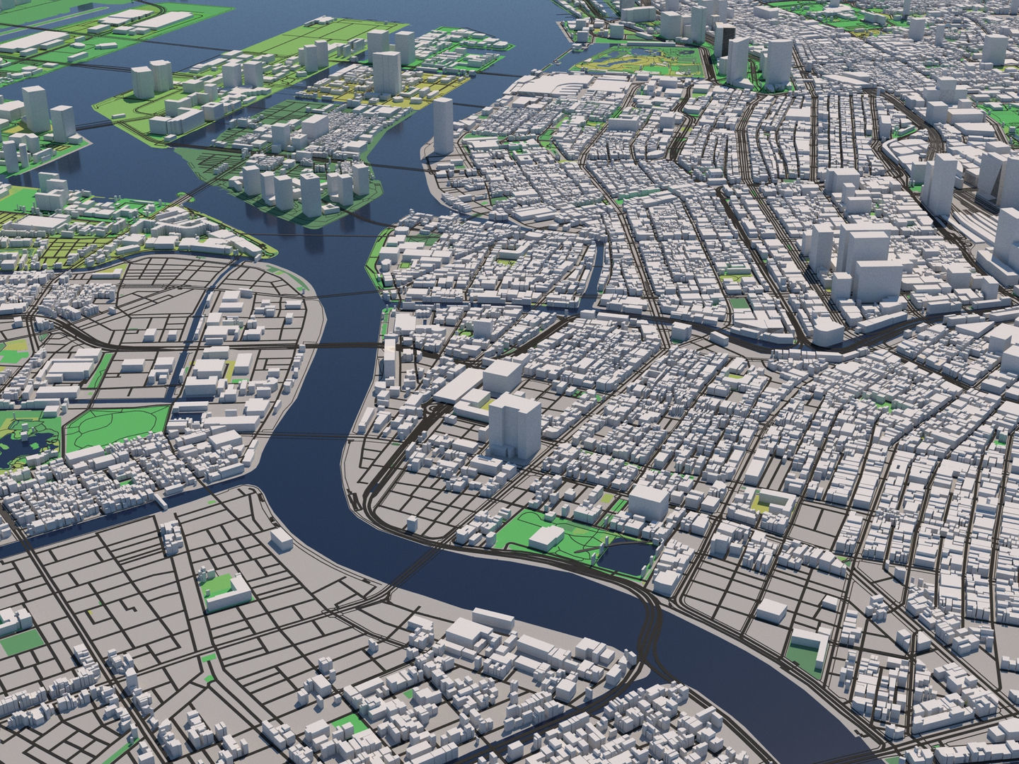 Tokyo Japan 40x40km 3D City Map 3D model | CGTrader