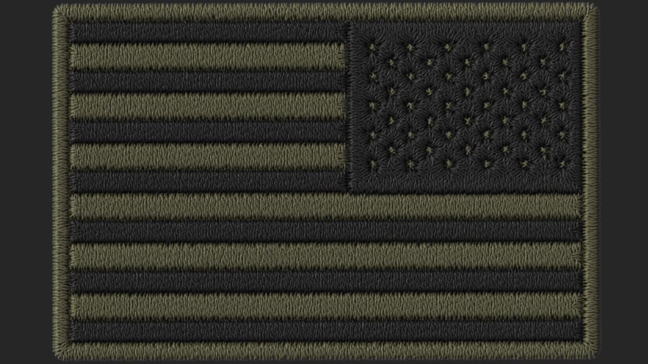 3D model Military Flag patch Low-Poly 3D Model VR / AR / low-poly ...