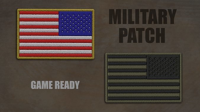 3D model Military Flag patch Low-Poly 3D Model VR / AR / low-poly ...