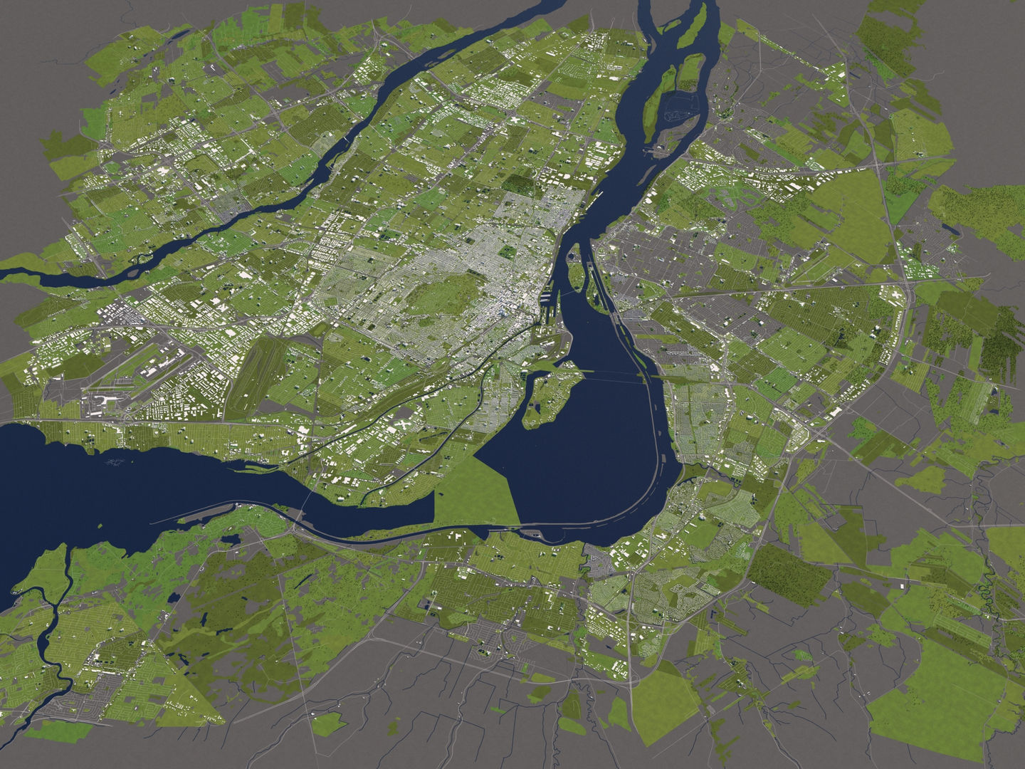 Montreal Canada 50x50km 3D City Map 3D model | CGTrader