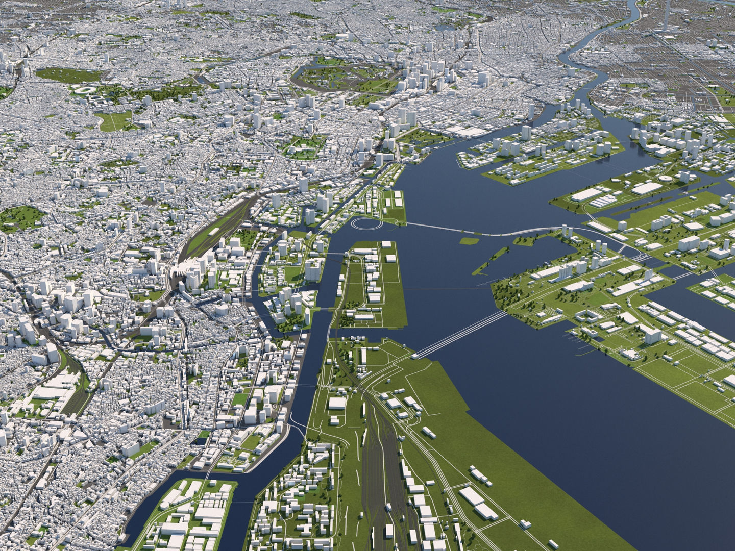 Tokyo Japan 50x50km 3D City Map 3D model | CGTrader