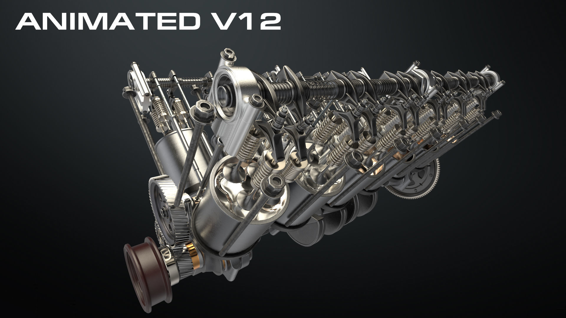 V12 Engine Working Animated 3D model animated rigged | CGTrader