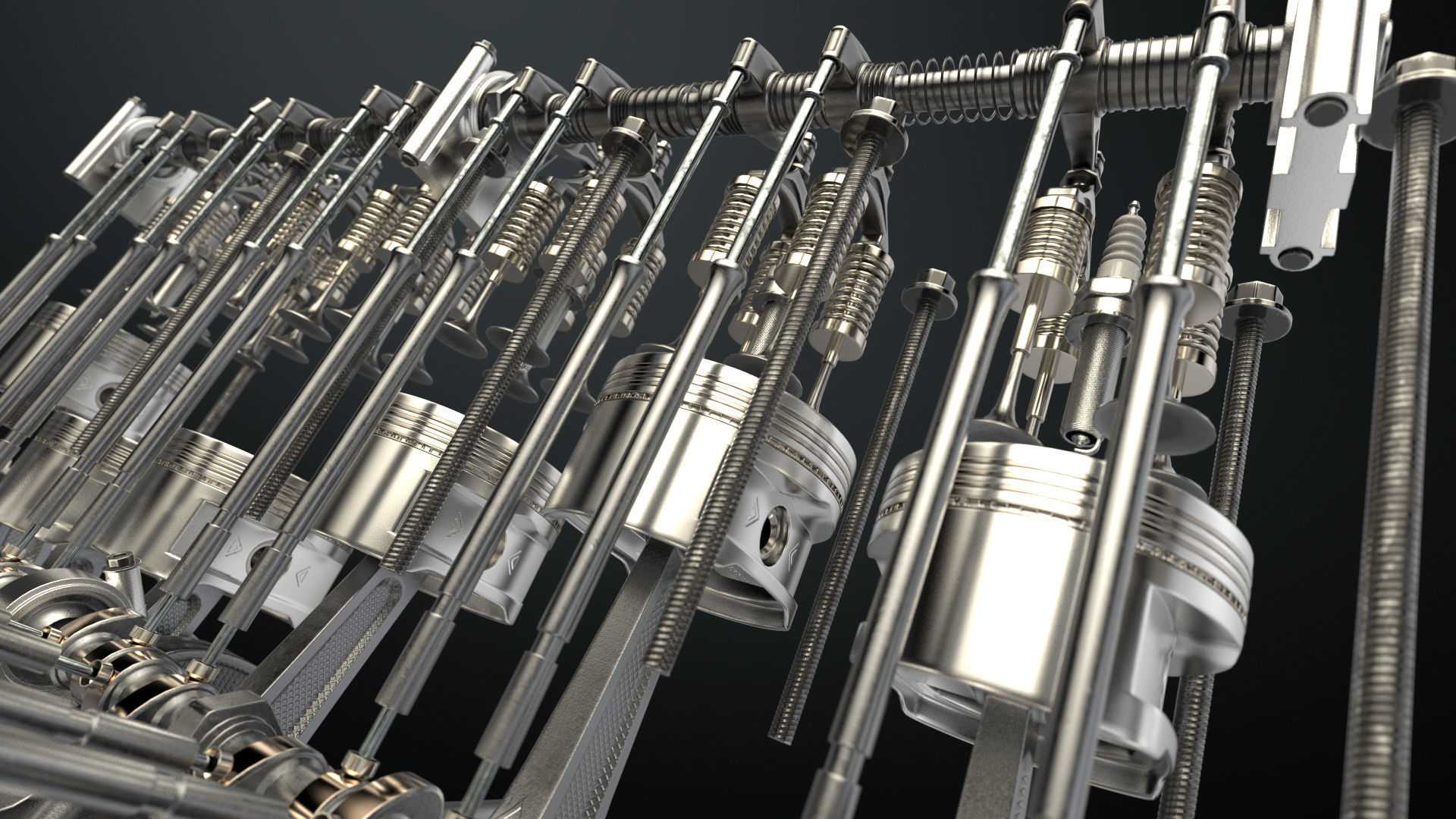 V12 Engine Working Animated 3D model animated rigged | CGTrader