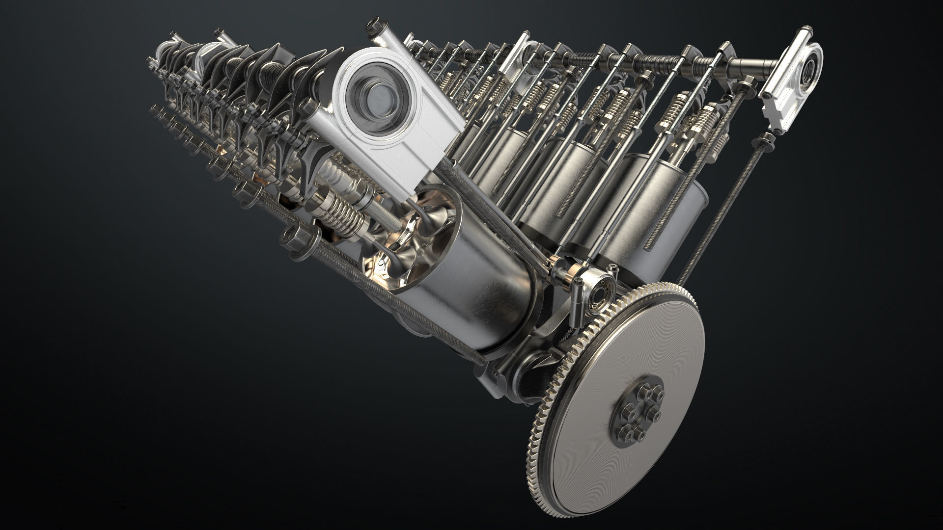 V12 Engine Working Animated 3D model animated rigged | CGTrader