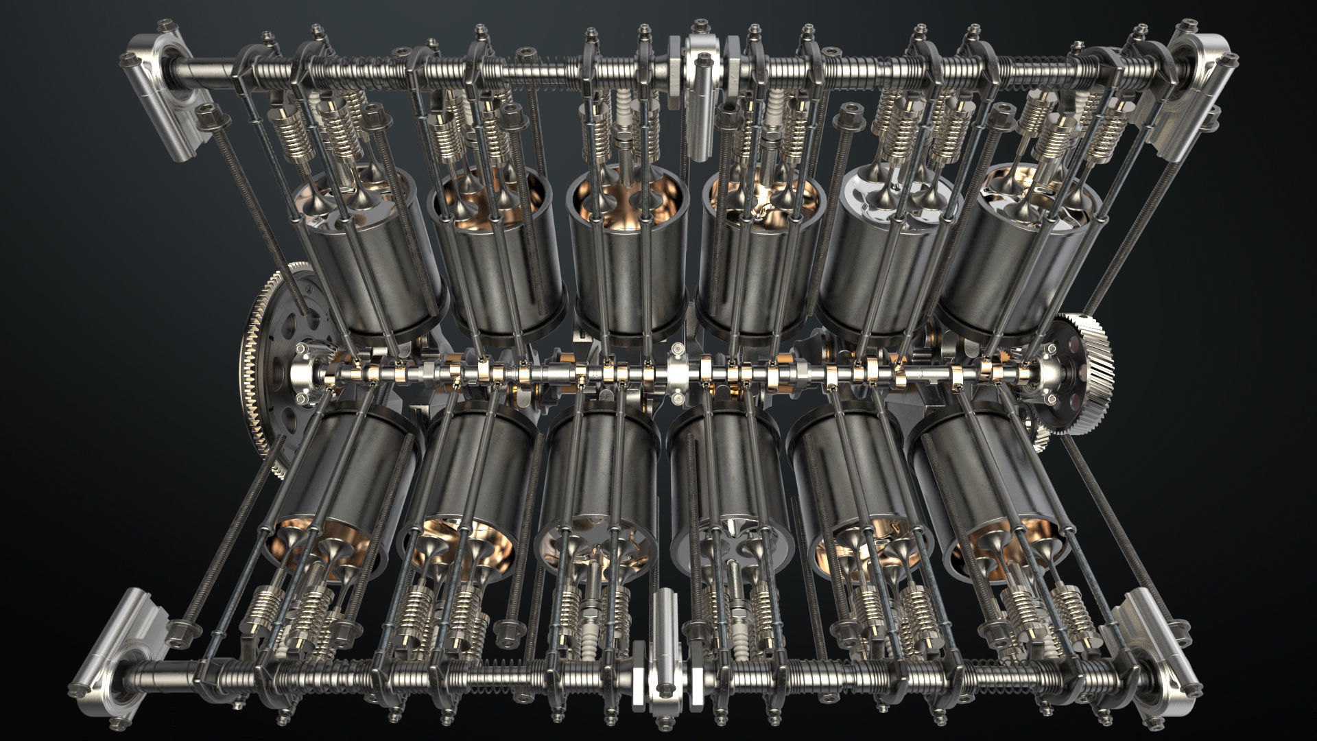 V12 Engine Working Animated 3D model animated rigged | CGTrader