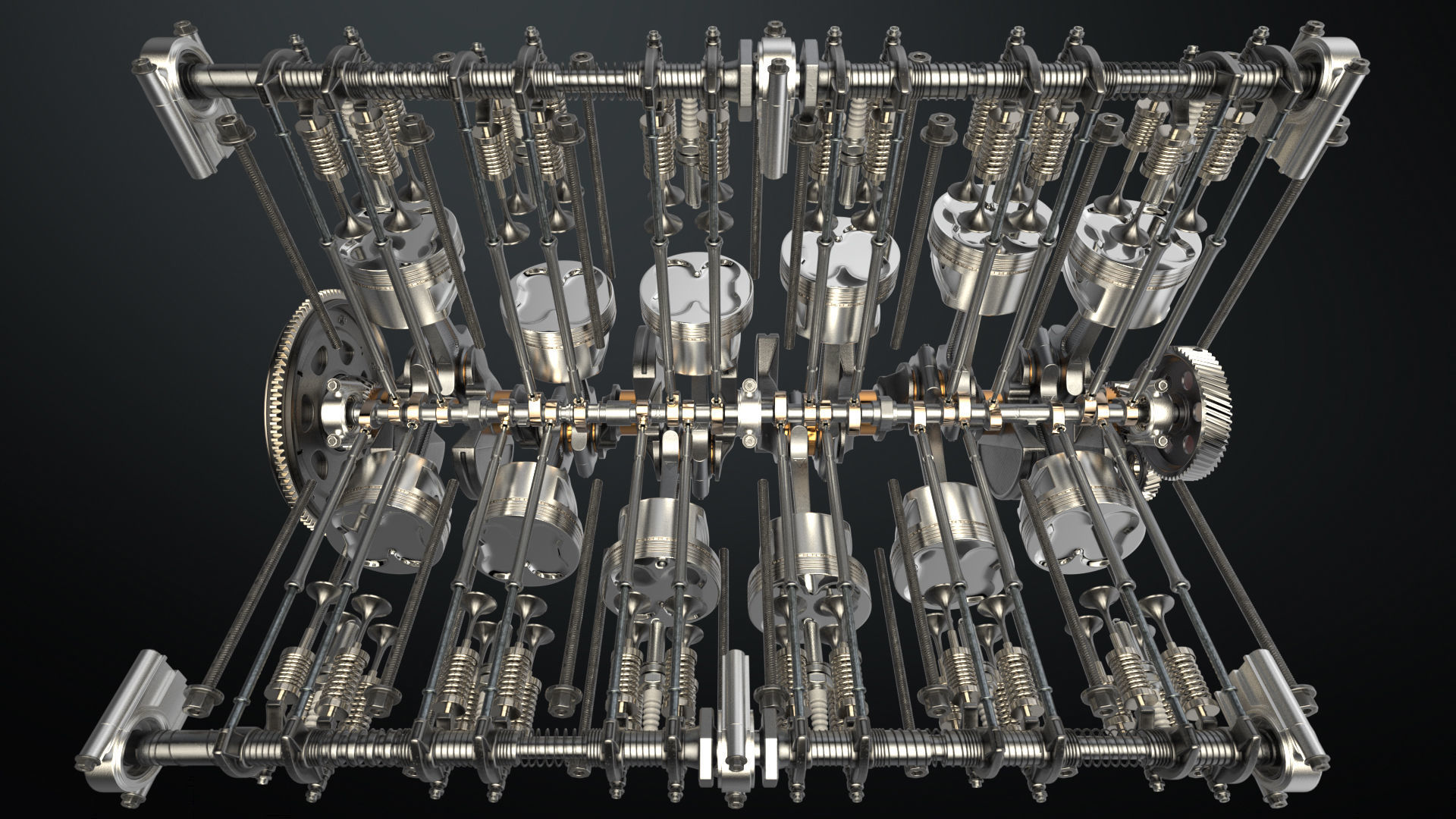 V12 Engine Working Animated 3D model animated rigged | CGTrader