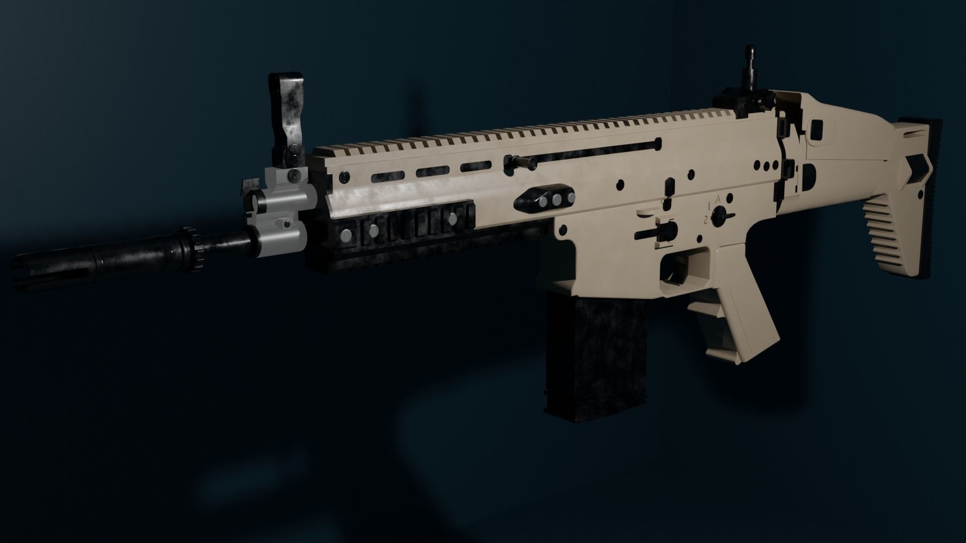 scar-h Assault rifle free 3D model | CGTrader