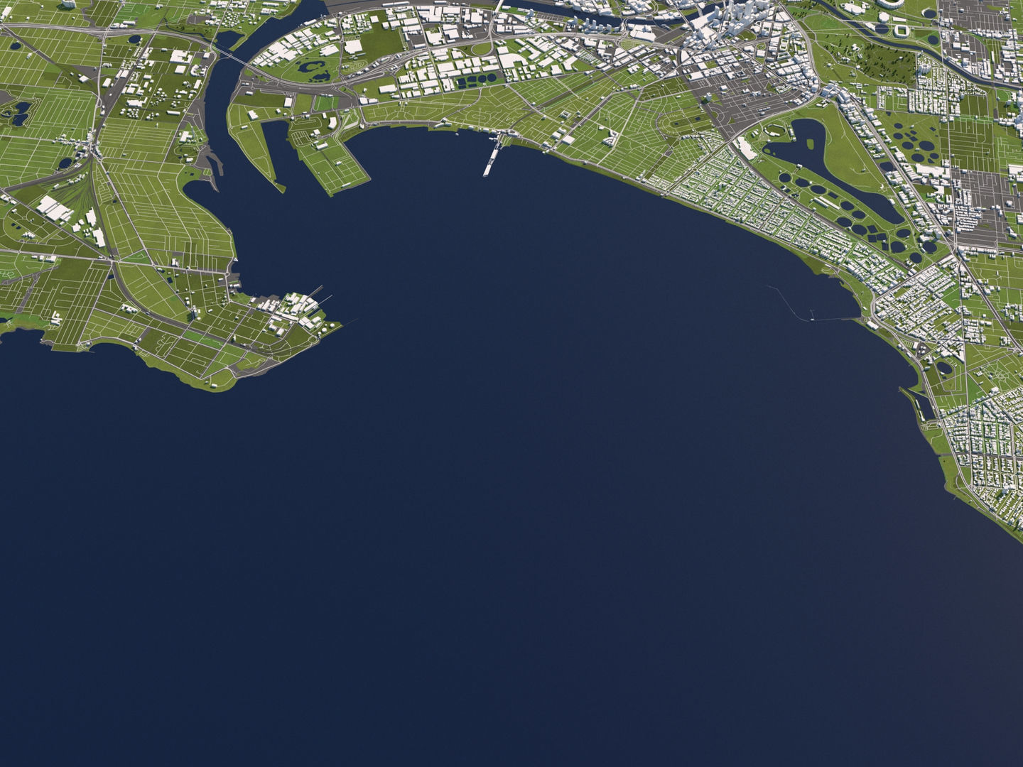 Melbourne Australia 50x50km 3D City Map 3D model | CGTrader