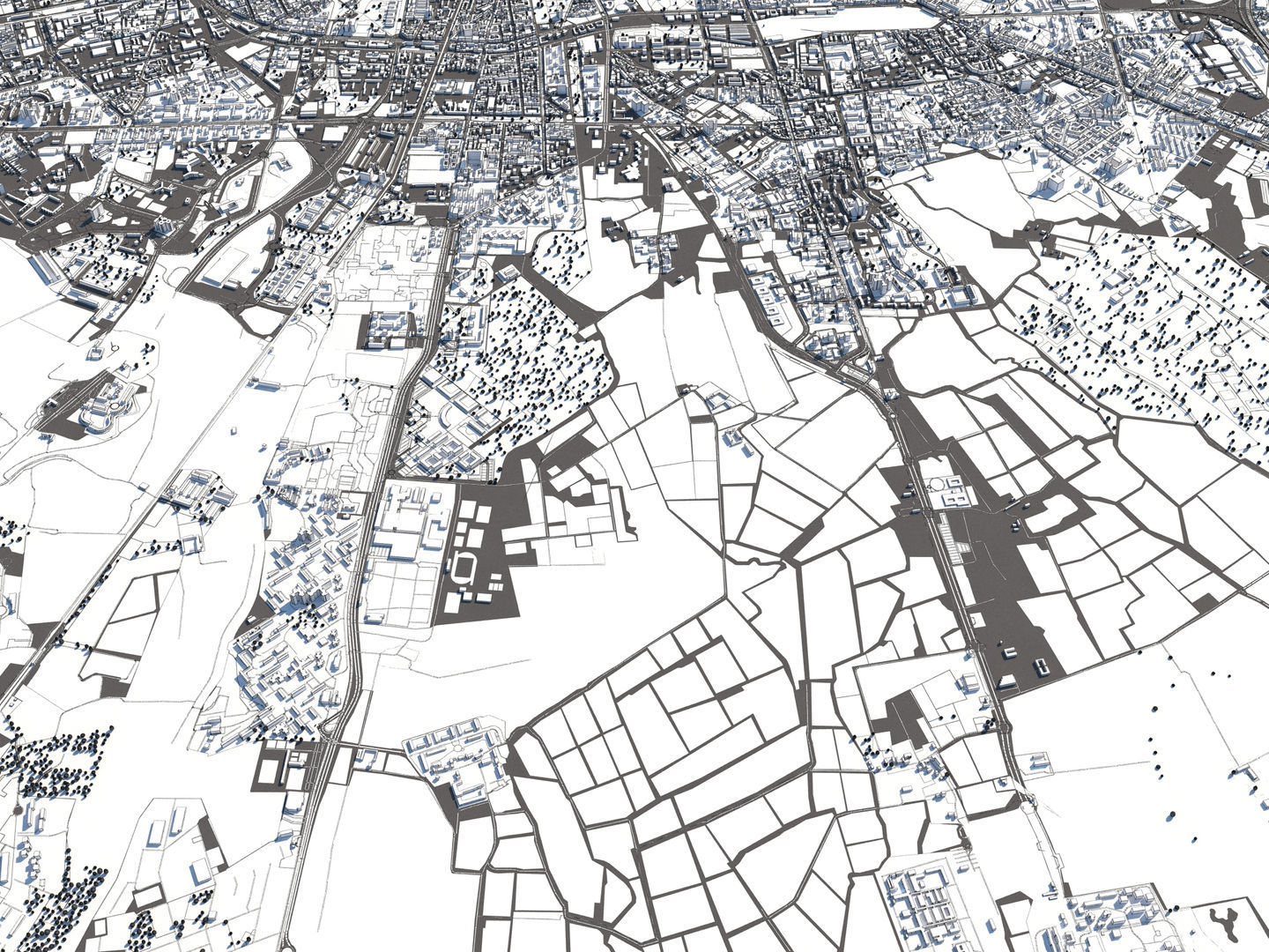 Milan Italy 50x50km 3D City Map 3D model | CGTrader