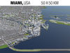 Miami 50x50km 3D Model City 3D Map 3D model | CGTrader