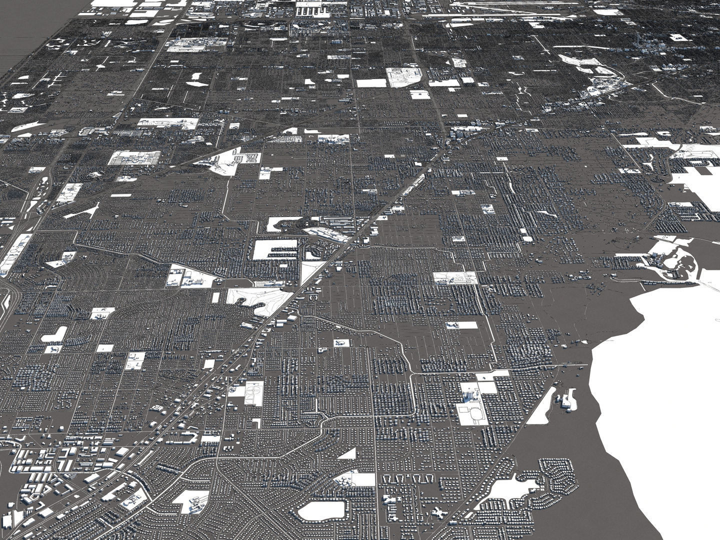 Miami 50x50km 3D Model City 3D Map 3D model | CGTrader