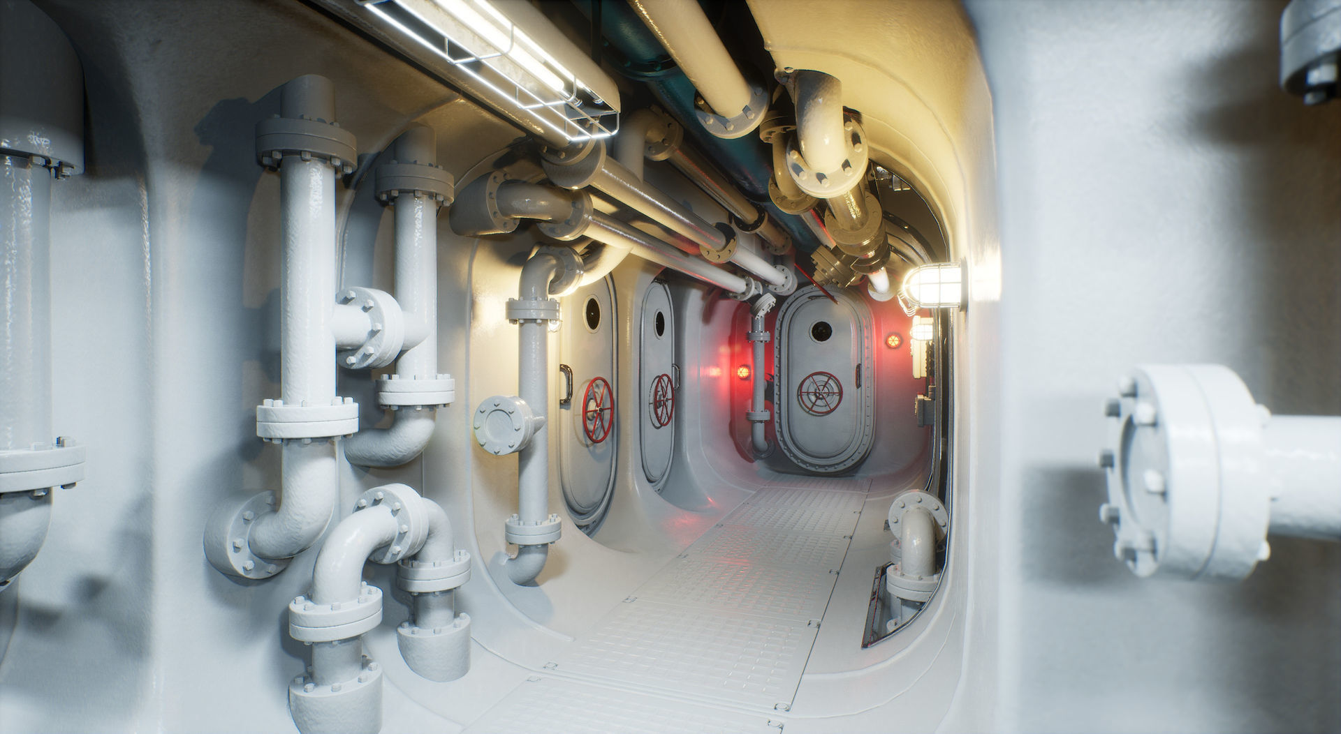 Submarine Industrial Corridor 002 UE4 3D model | CGTrader