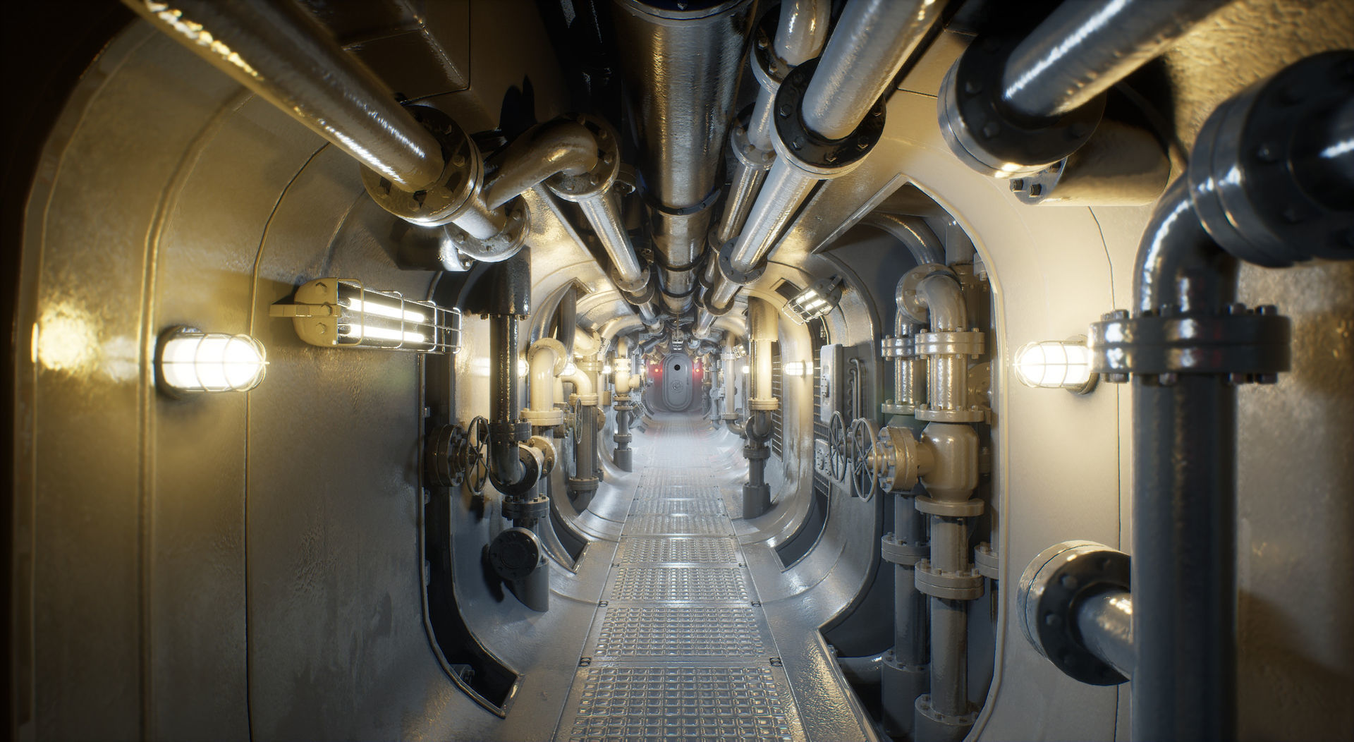 Submarine Industrial Corridor 002 UE4 3D model | CGTrader