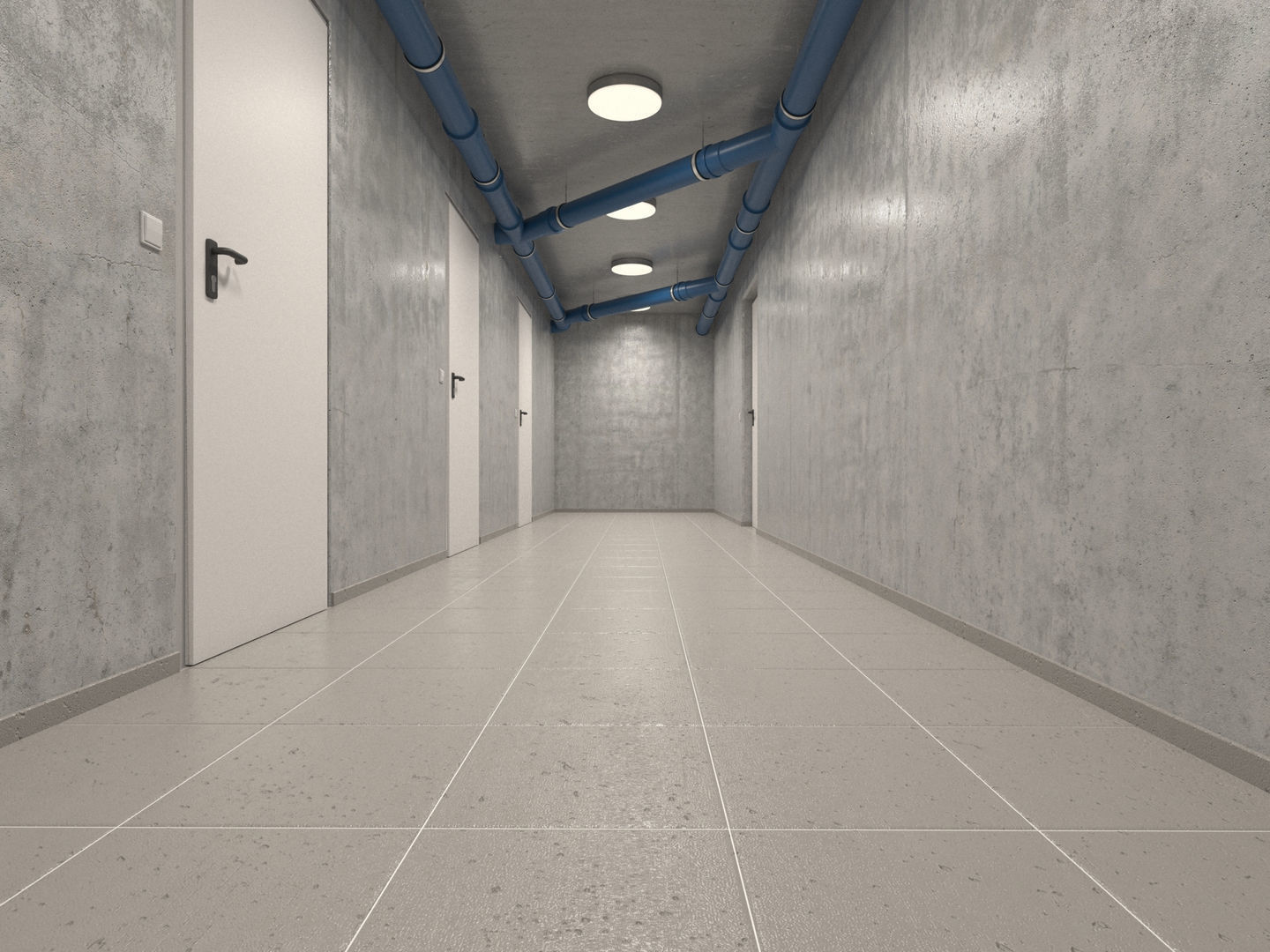 Basement Hallway Corridor 02 3D model | CGTrader