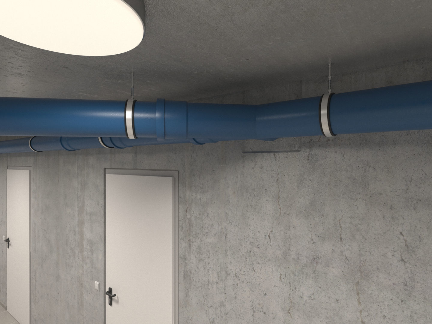 Basement Hallway Corridor 02 3D model | CGTrader